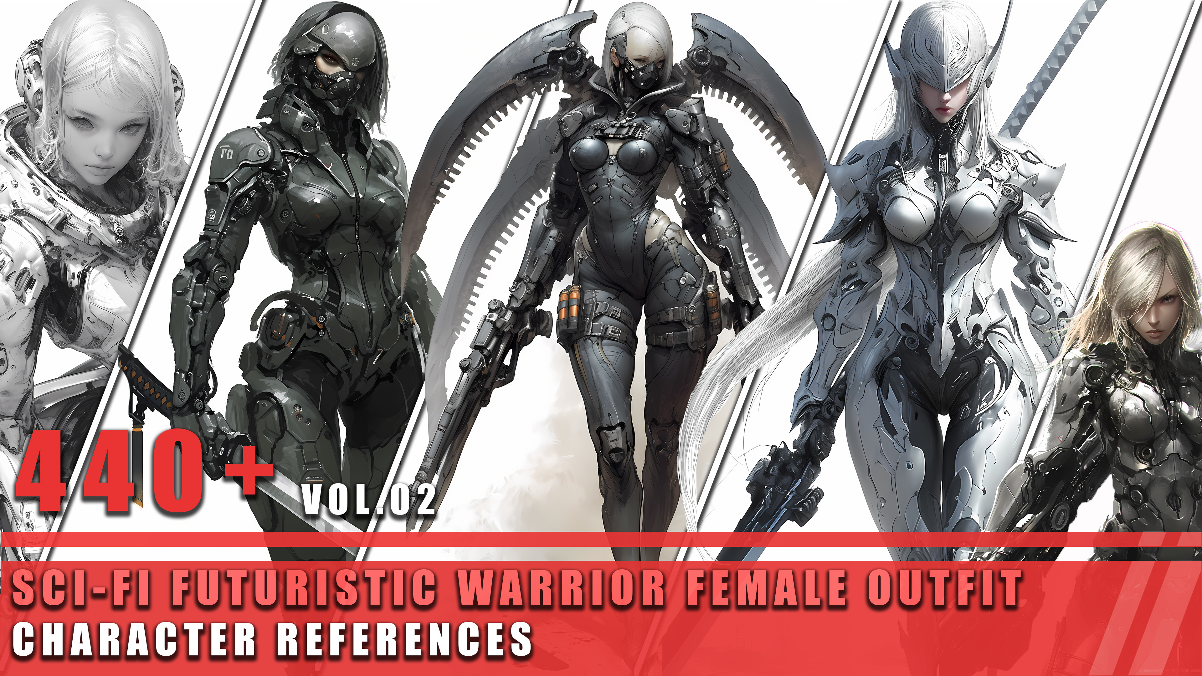 WaterLaw's Studio - 440+ Sci-Fi Futuristic Warrior Female Outfit - Character References Vol.02