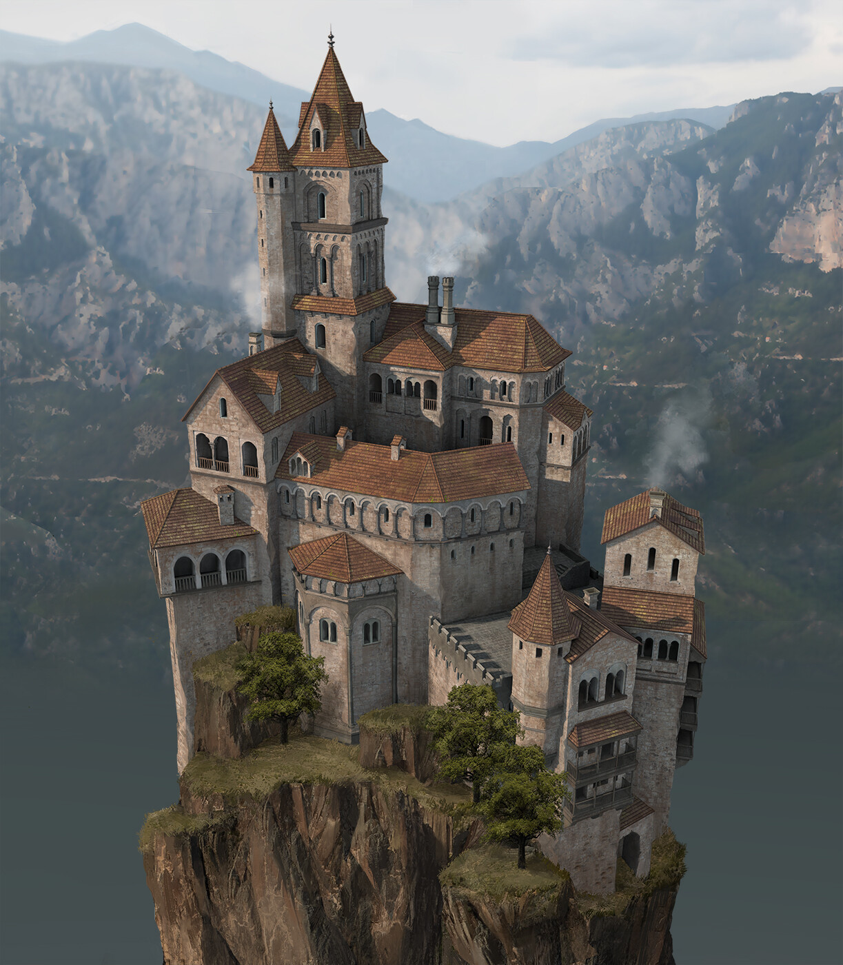 ArtStation - cliff village