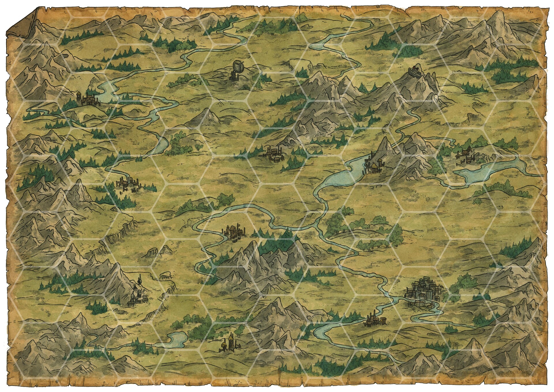 ArtStation - Tactical map, "exploration" hexagonal tiles for rpg game...