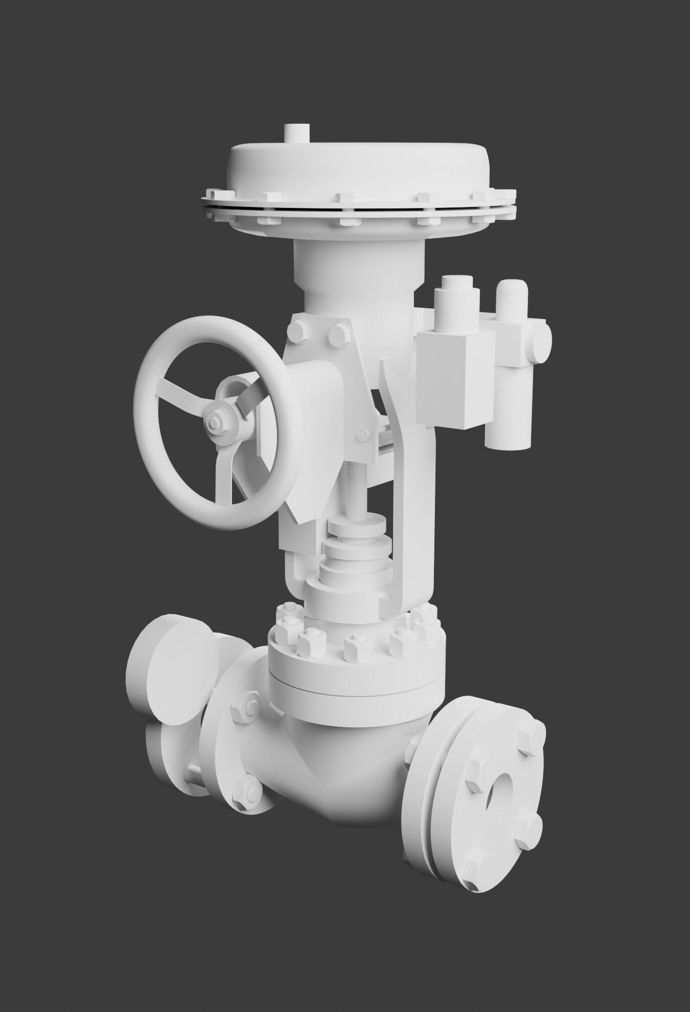 ArtStation - pipe valve | Привод пневматический мембранно-пружинный