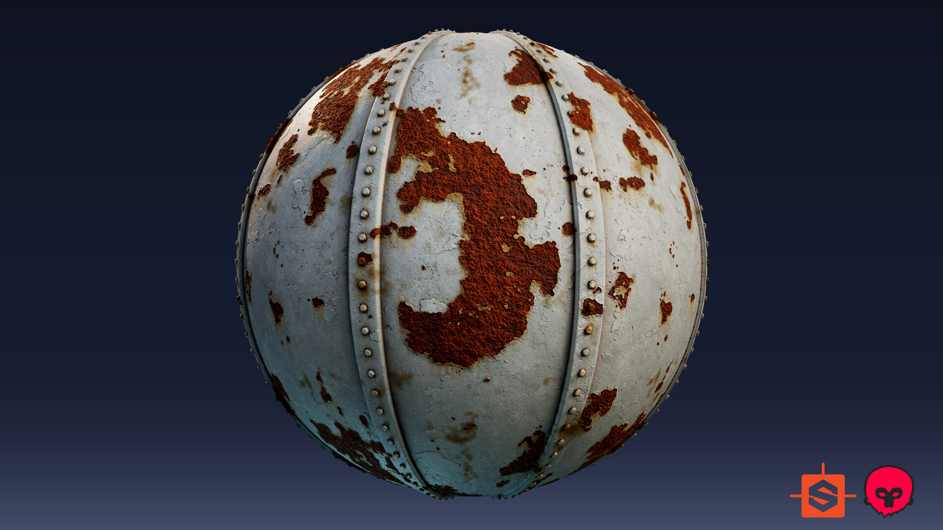 ArtStation - Painted metal with traces of rust