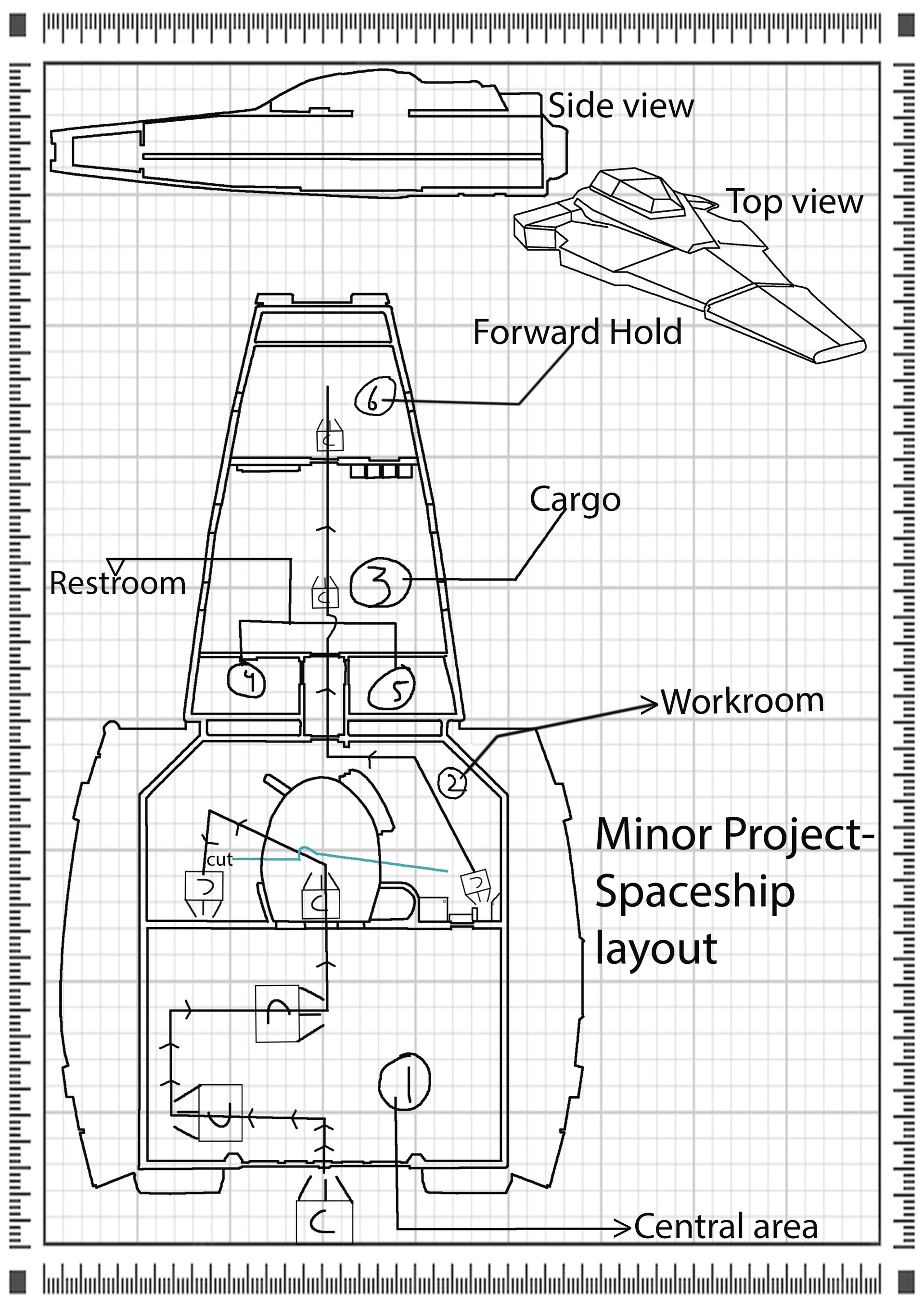 ArtStation - Sci-fi space ship layout