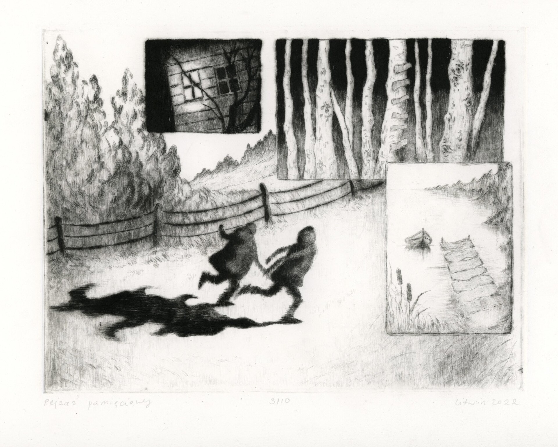 ArtStation - “Memory Landscape” Drypoint Needle Etching