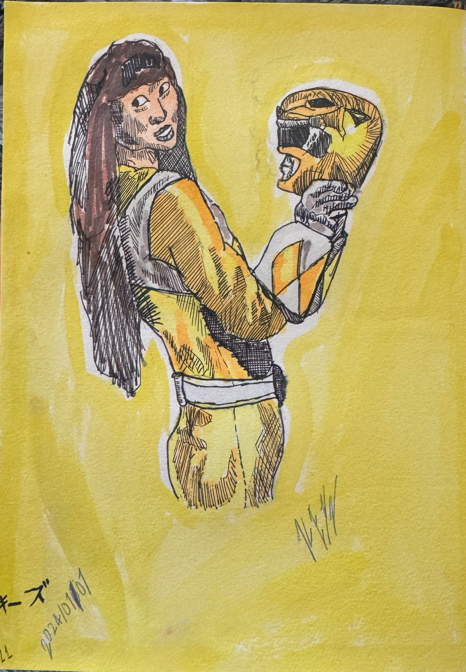 ArtStation - yellow mighty morphin ranger