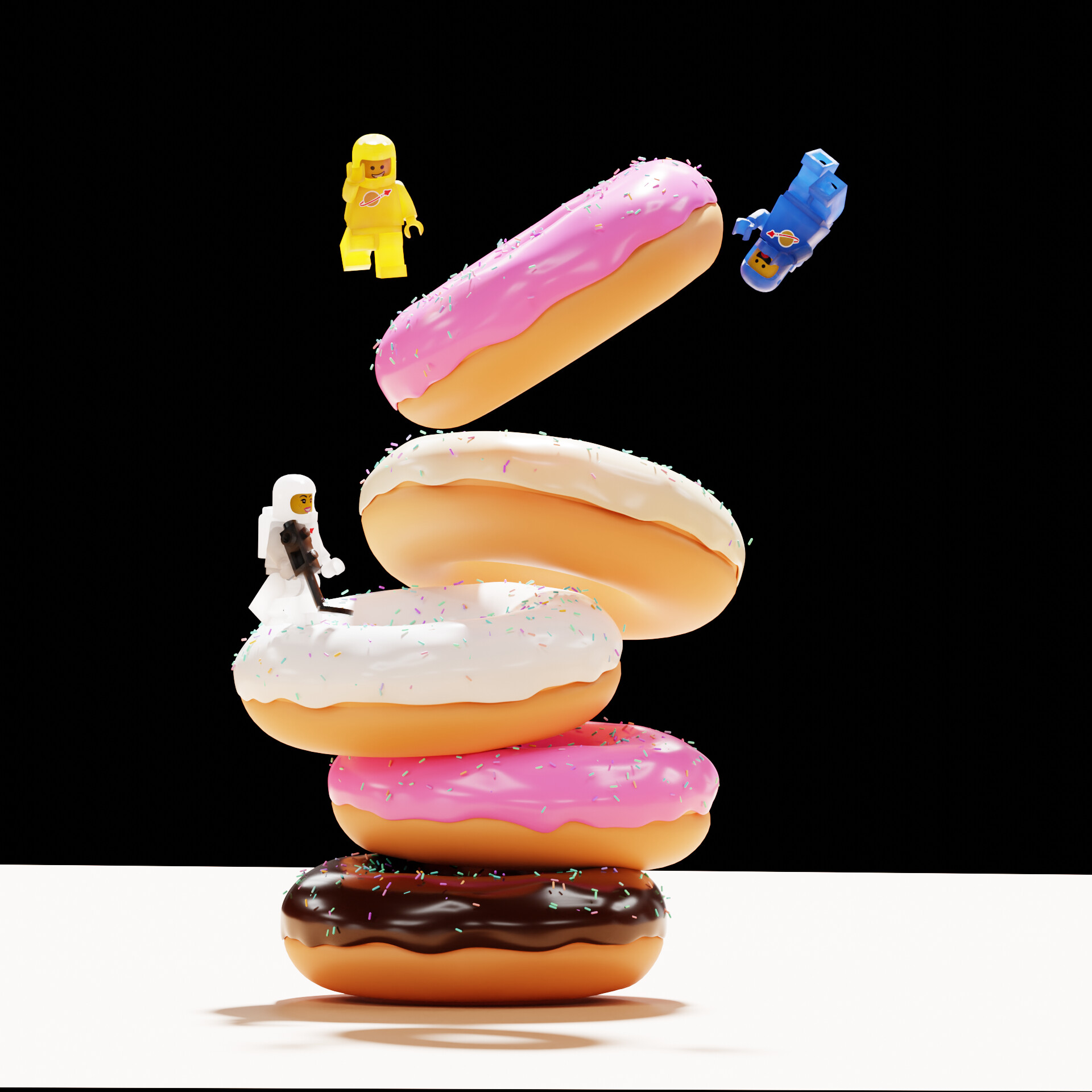 ArtStation - Donuts and lego astronauts in the kitchen. One of the ...