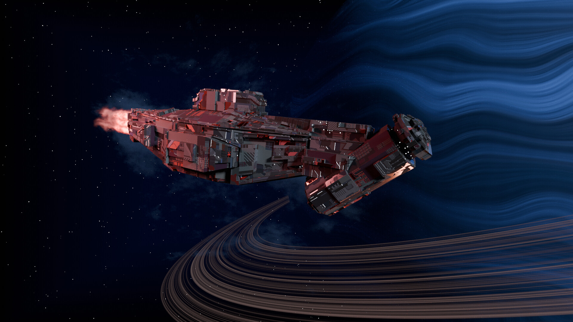 ArtStation - Spaceship near Gas Giant Concept