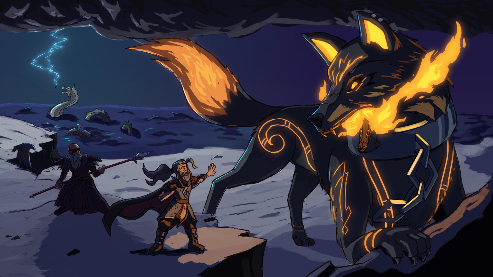 ArtStation - Fenrir and Tyr Key Art