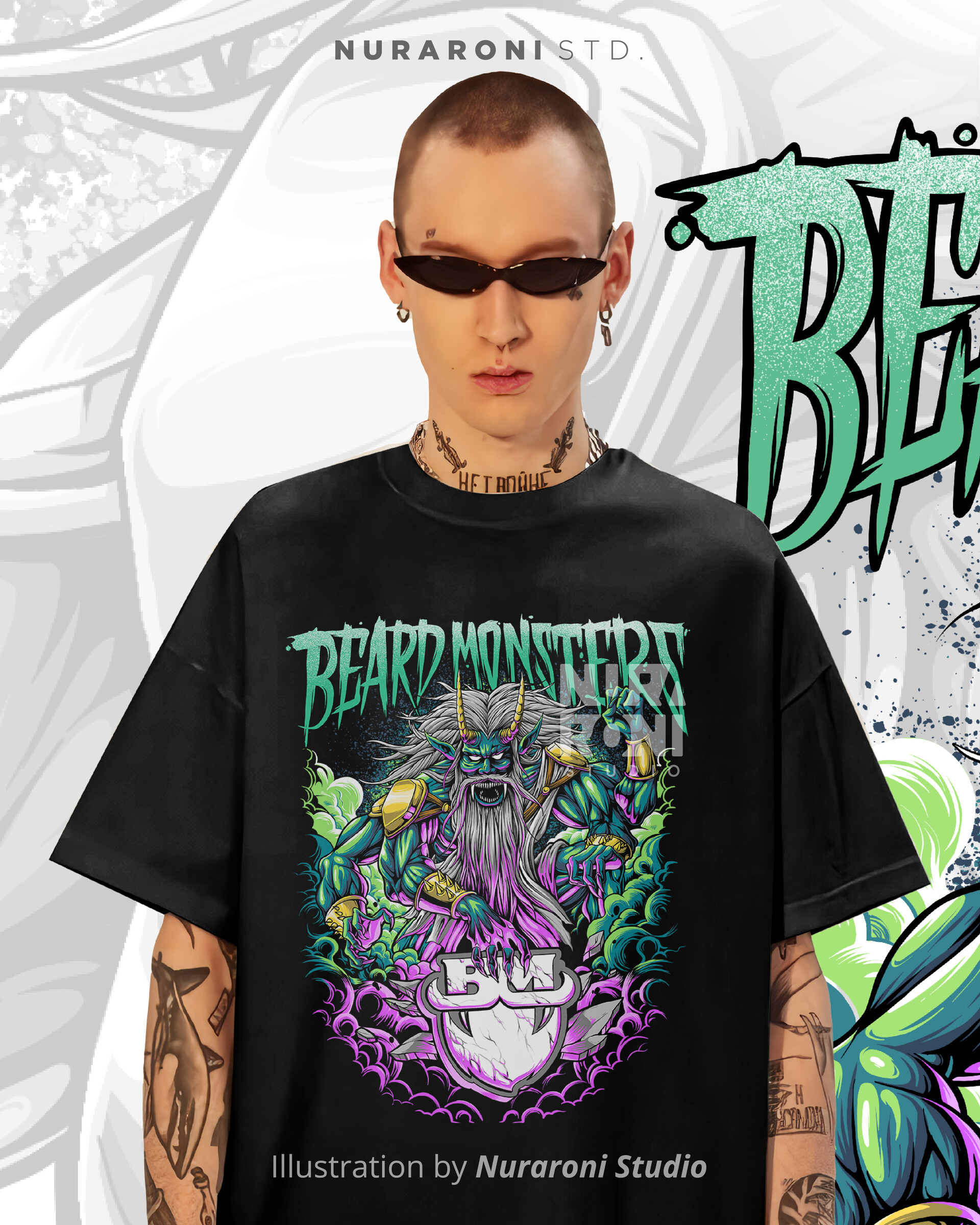 ArtStation - Beard Monsters T-Shirt Illustration