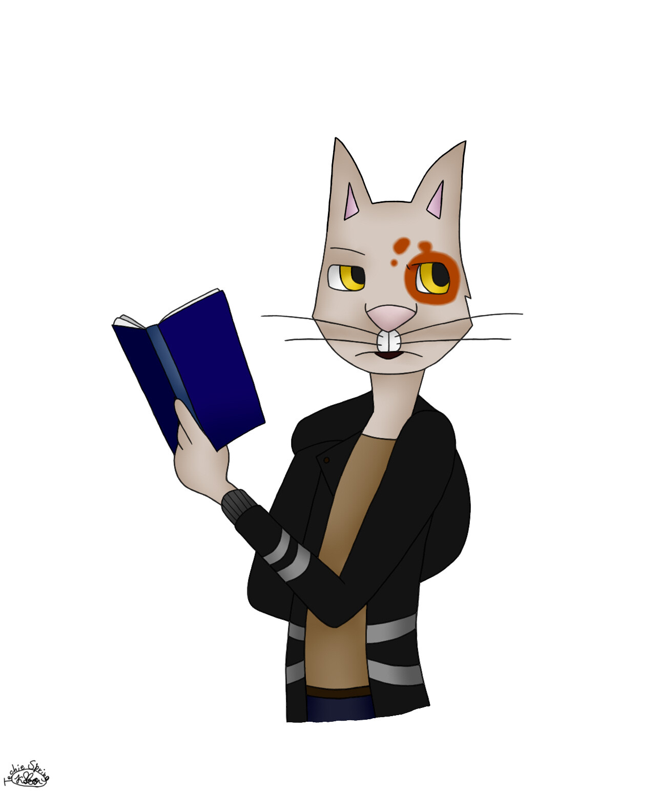 ArtStation - A cat with a book
