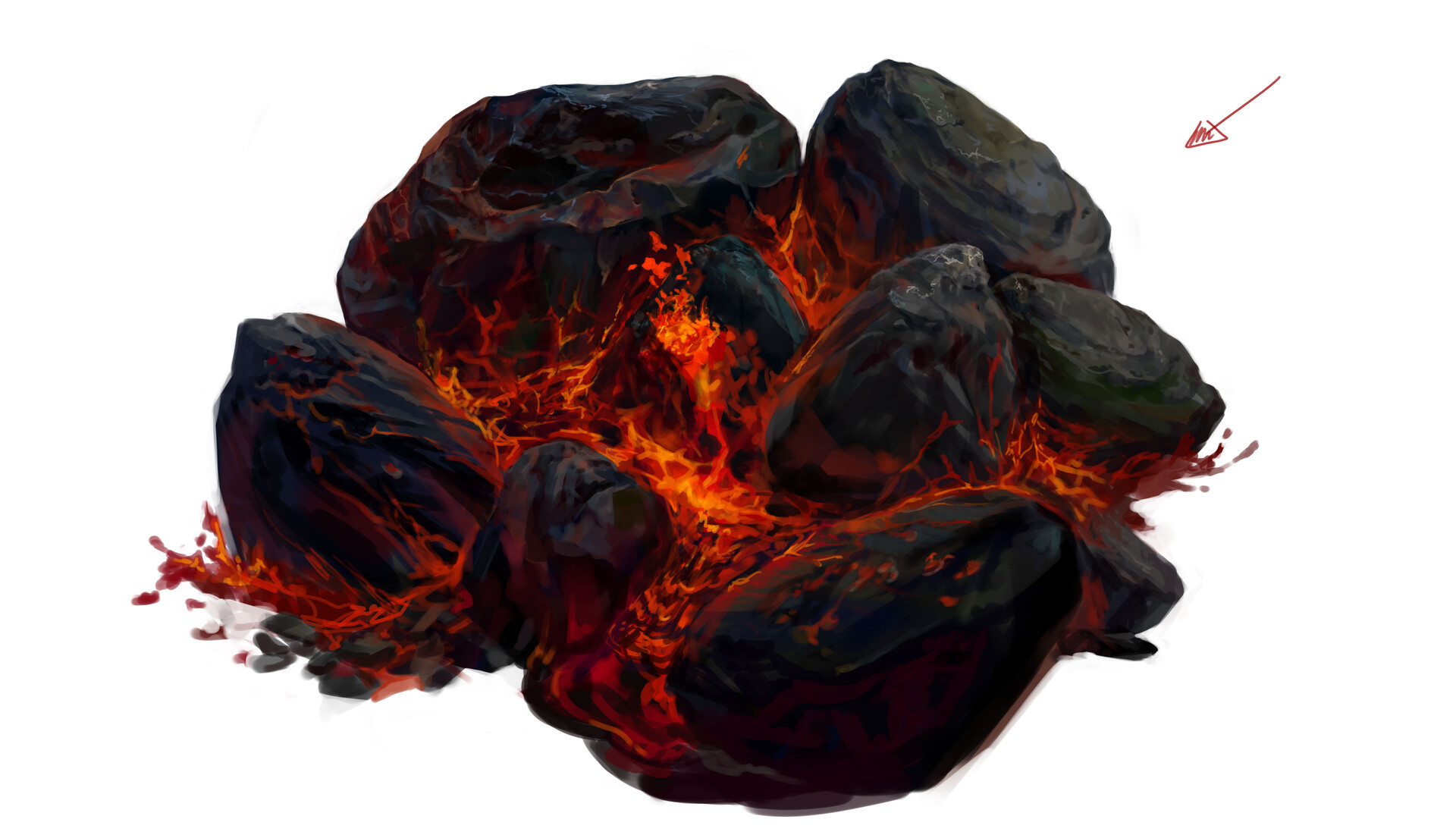 ArtStation - lava-filled stone