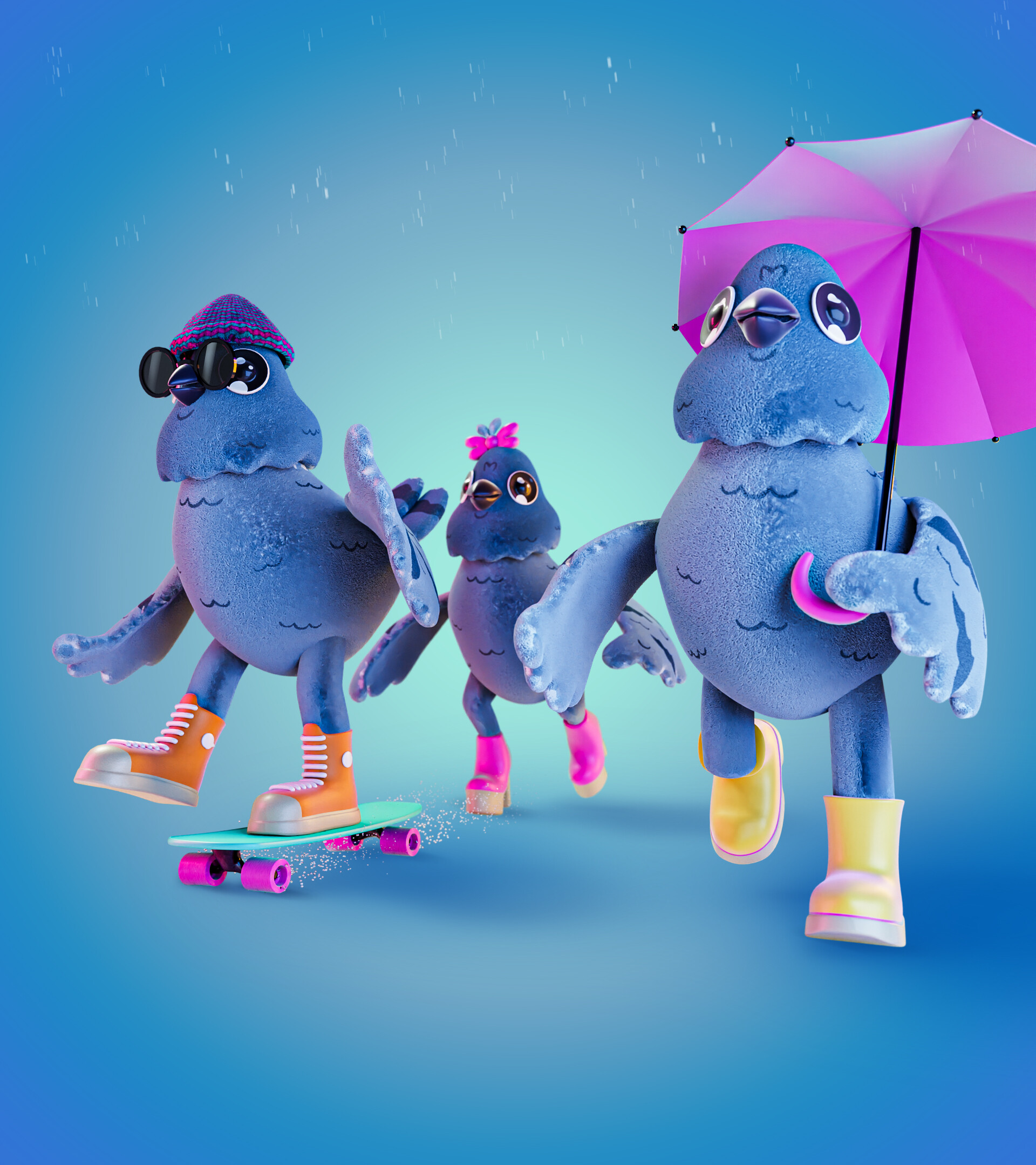 ArtStation - From 2D to 3D: The Transformation of My Cartoon Pigeons