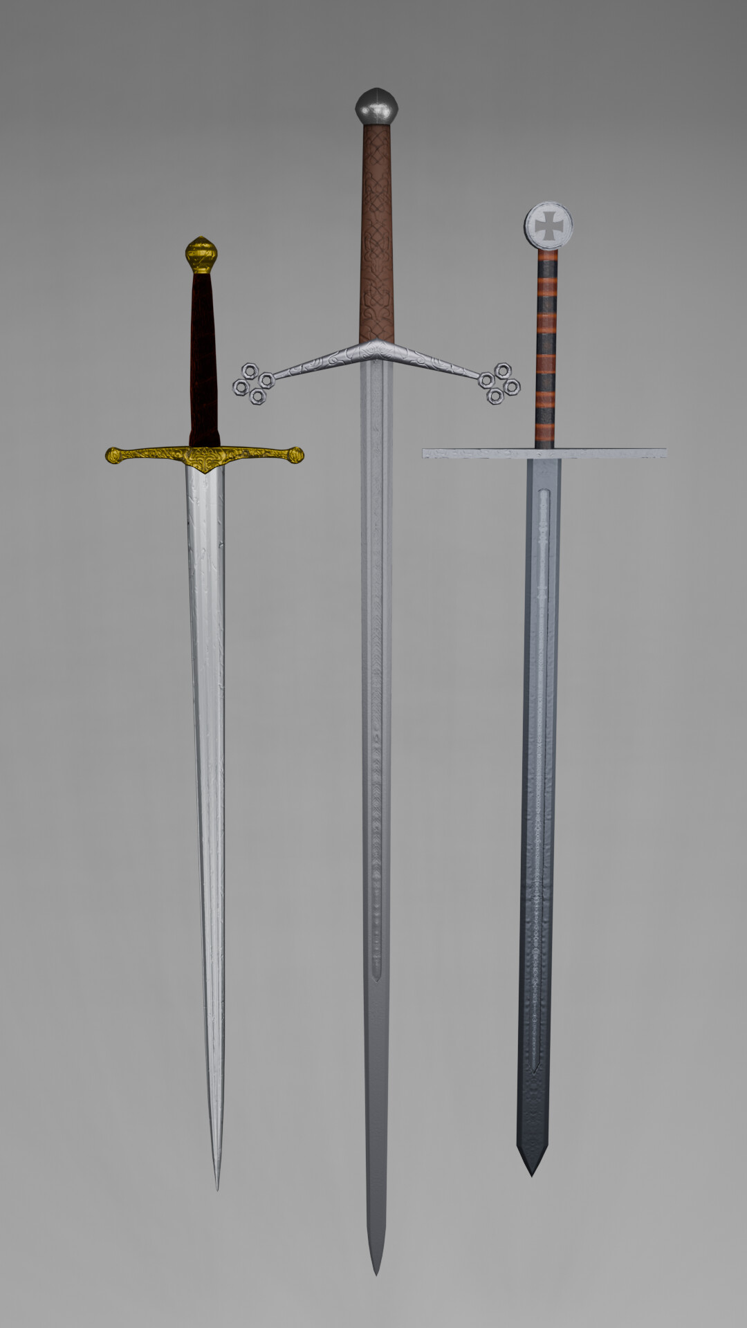 ArtStation - 3 Different Medieval Sword models