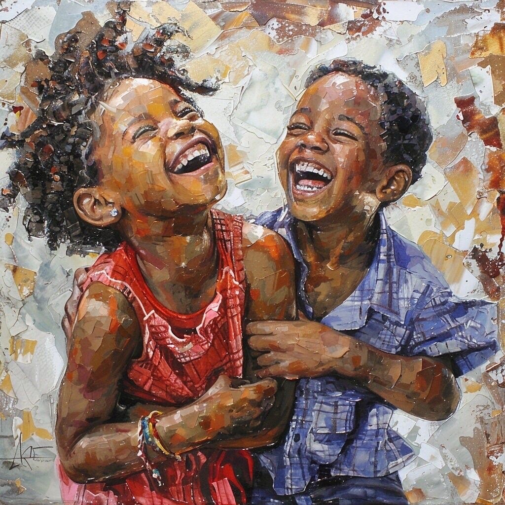 ArtStation - Black art print, happy black children
