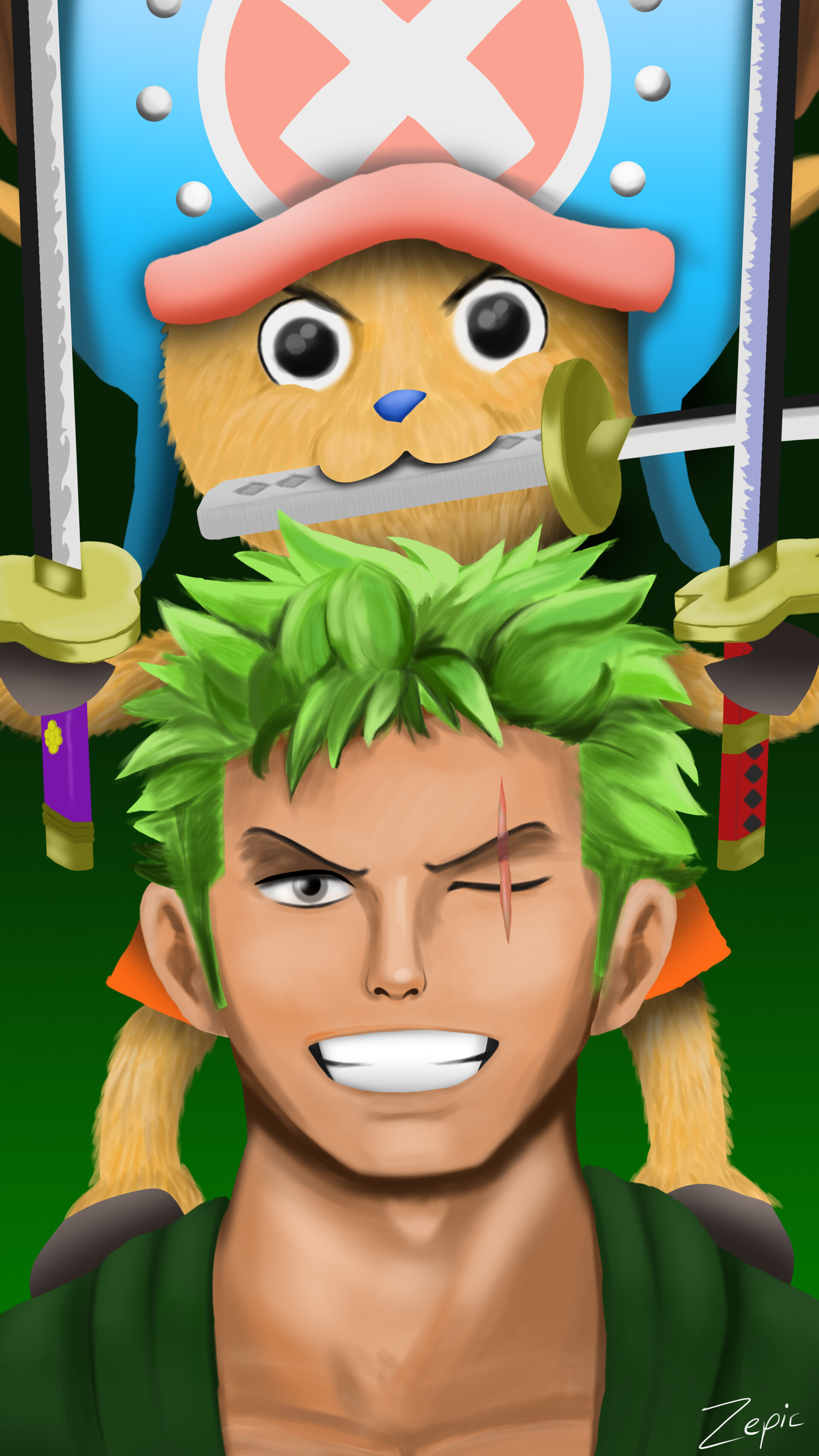 ArtStation - Zoro and Chopper