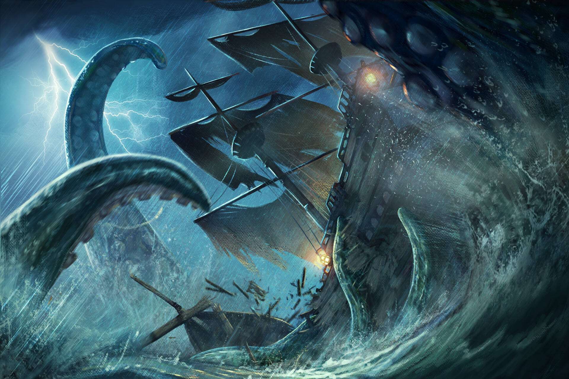 ArtStation - KRAKEN - Pirate Card Game Illustration