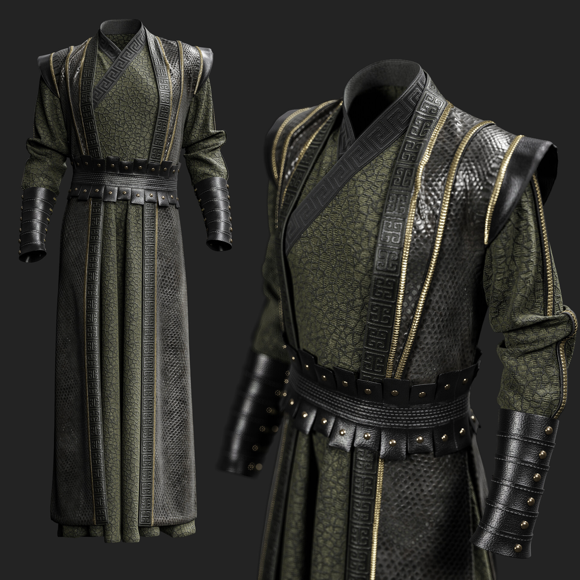 ArtStation - Fantasy Outfit-MALE- MD/Clo3d + Smart Material + 4K ...