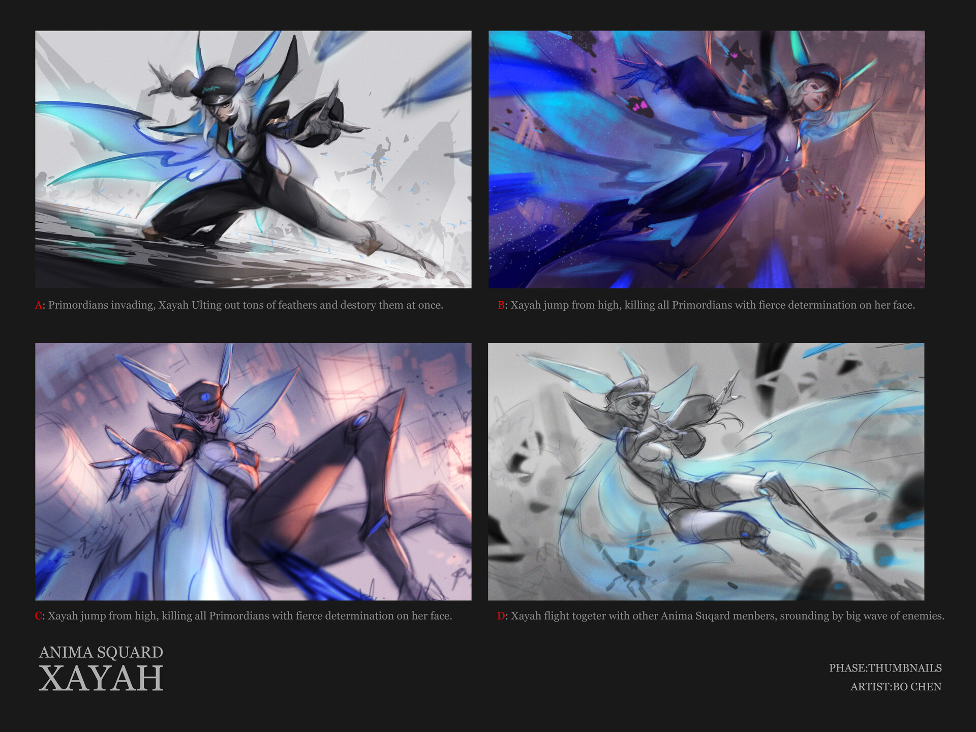 Bo Chen Battle Bat Xayah Splash Art