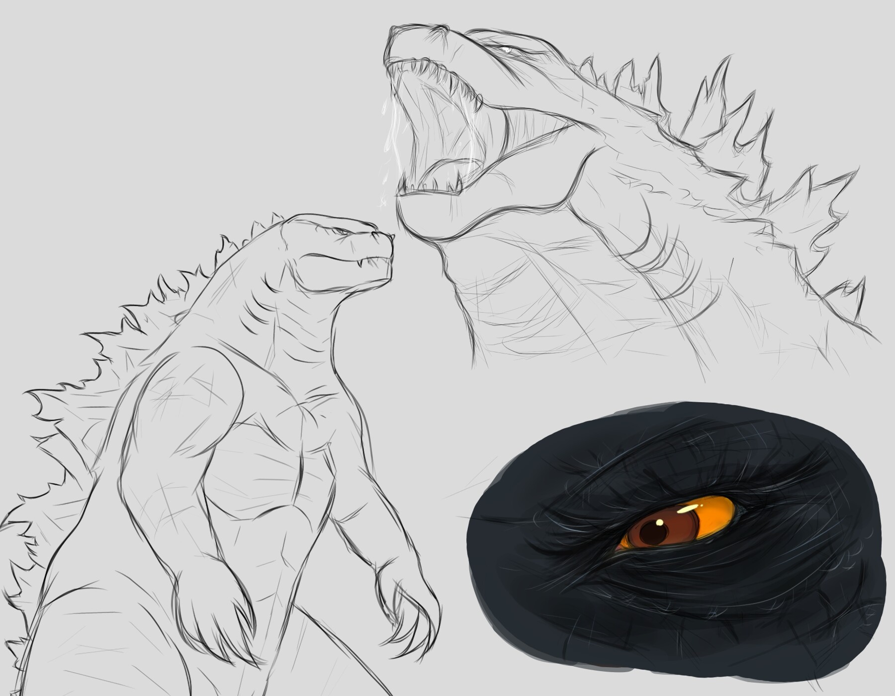ArtStation - Godzilla & Kong practice Sketches