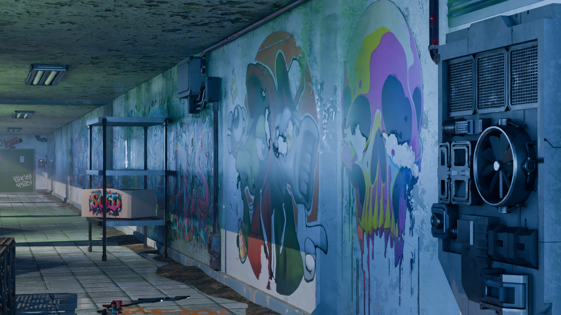 ArtStation - Abandoned Laboratory Building Exit Hallway