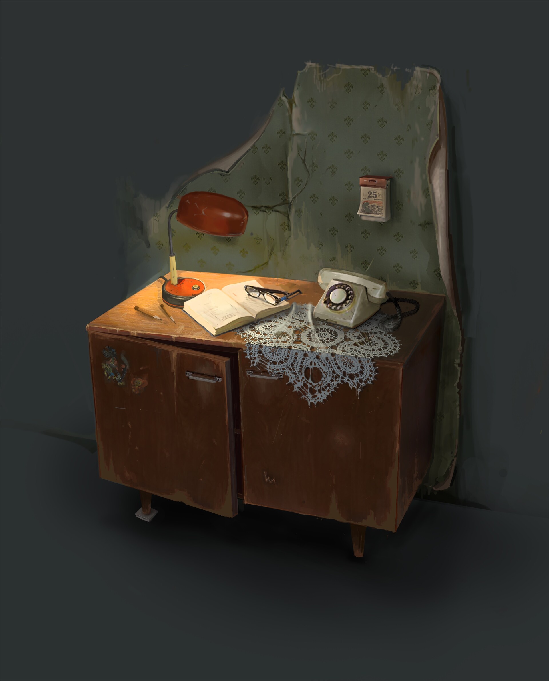 ArtStation - Soviet hallway table