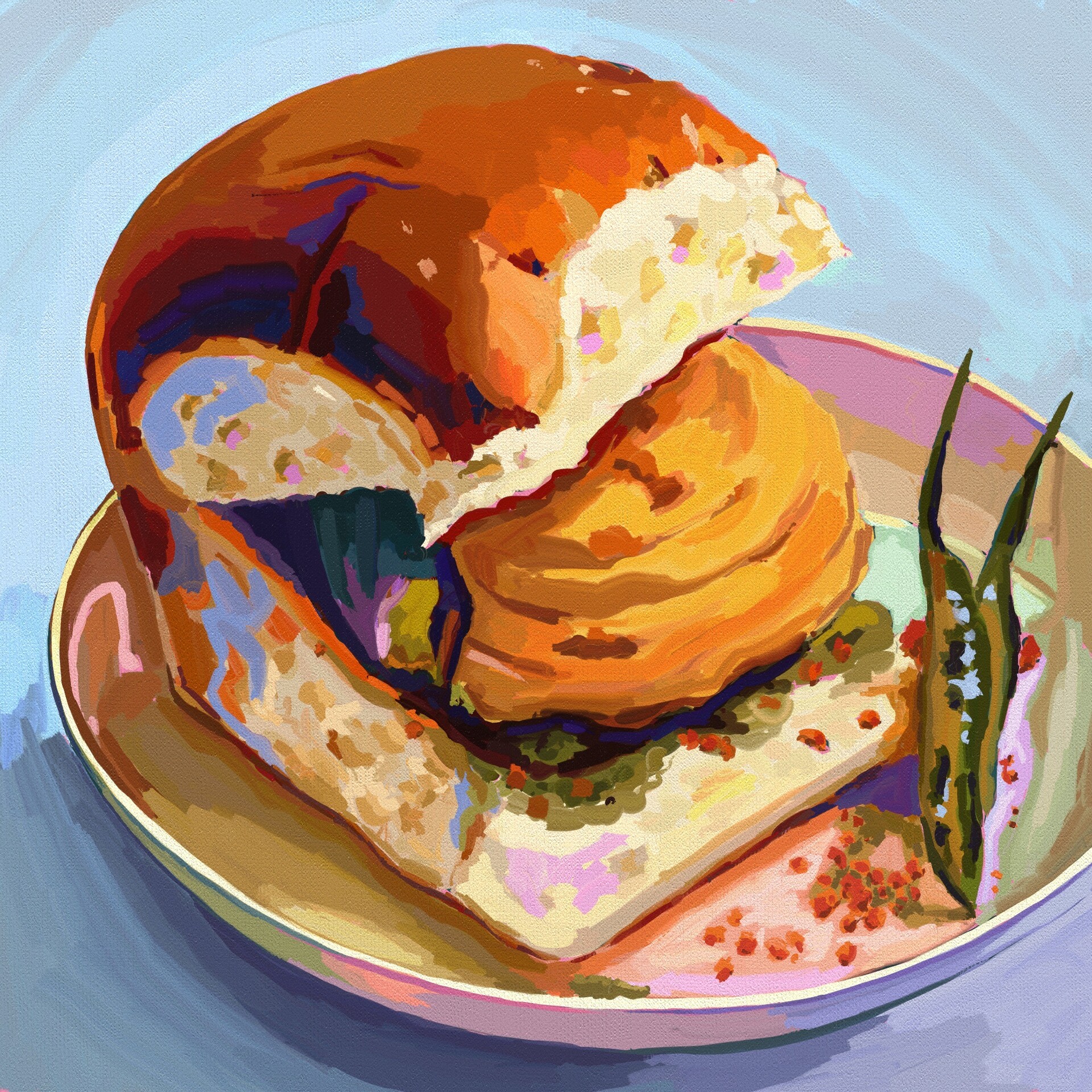 ArtStation - Vada Pav illustration