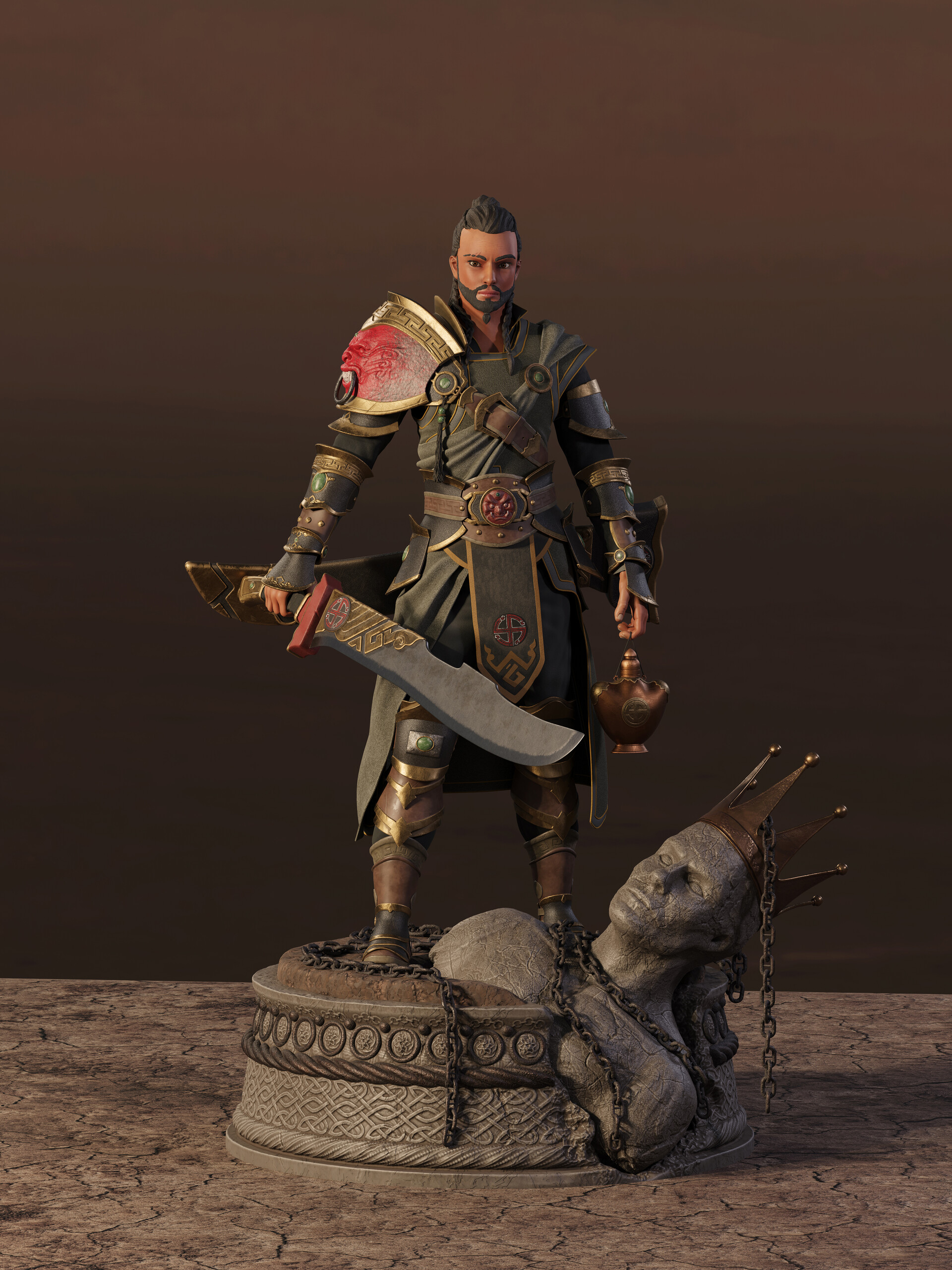 ArtStation - 3D model of Lord Timur. Mongolian Warrior