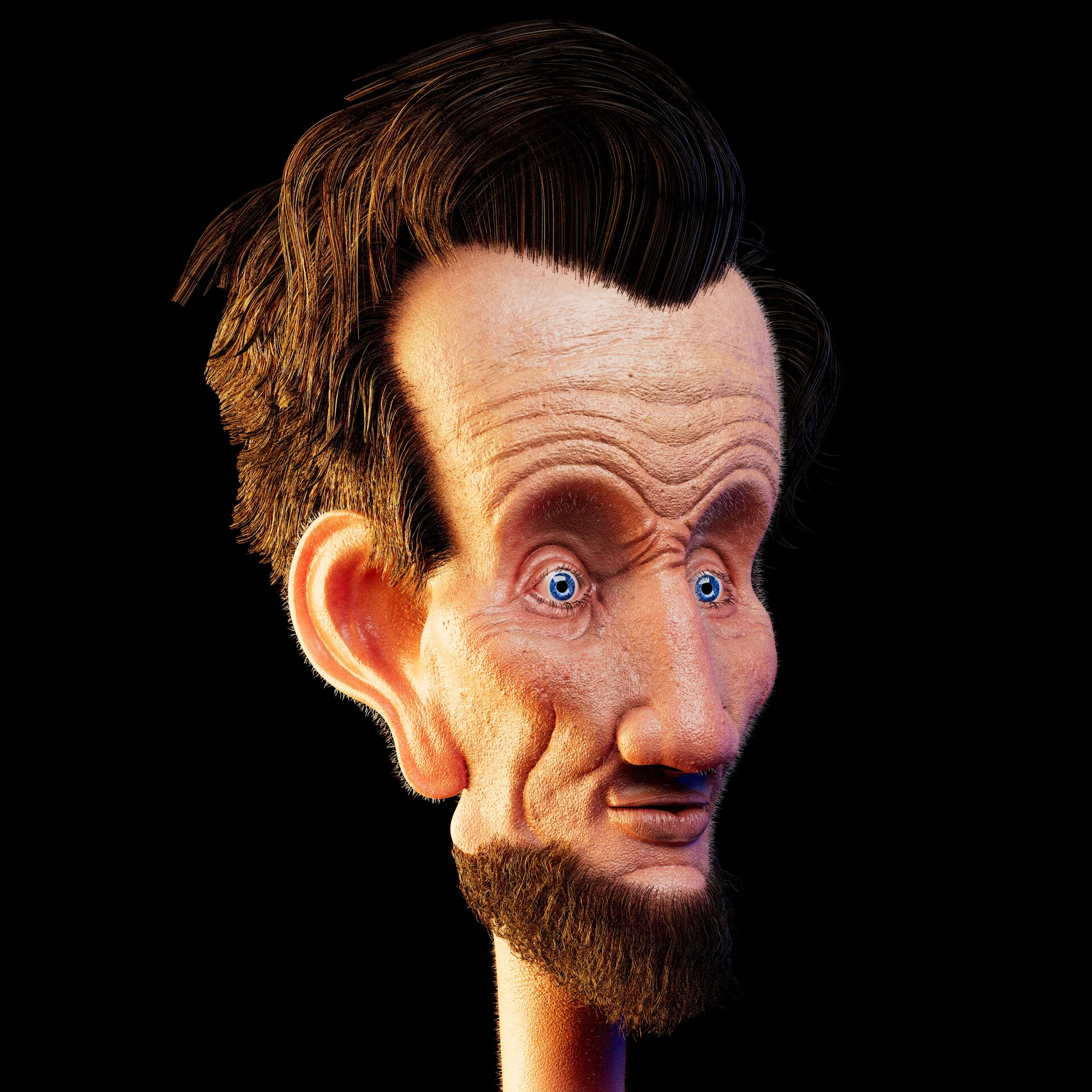 mute07._fx_ - 3D HYPER-REALISTIC CHARACTER CARICATURE OF ABRAHAM LINKON
