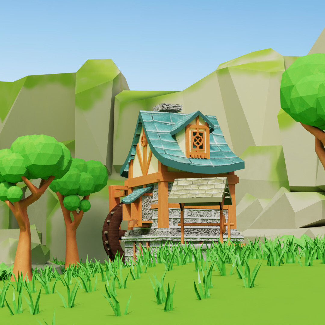 ArtStation - Low Poly Game Environment - Village