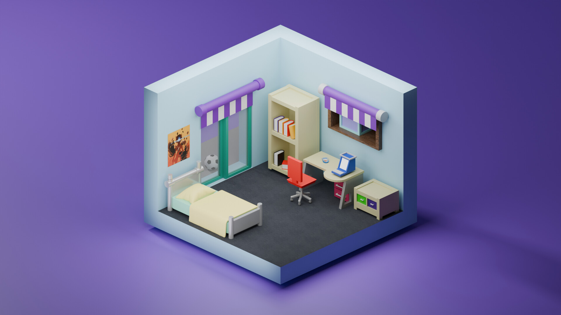 ArtStation - Lan's Room from Mega Man Battle Network