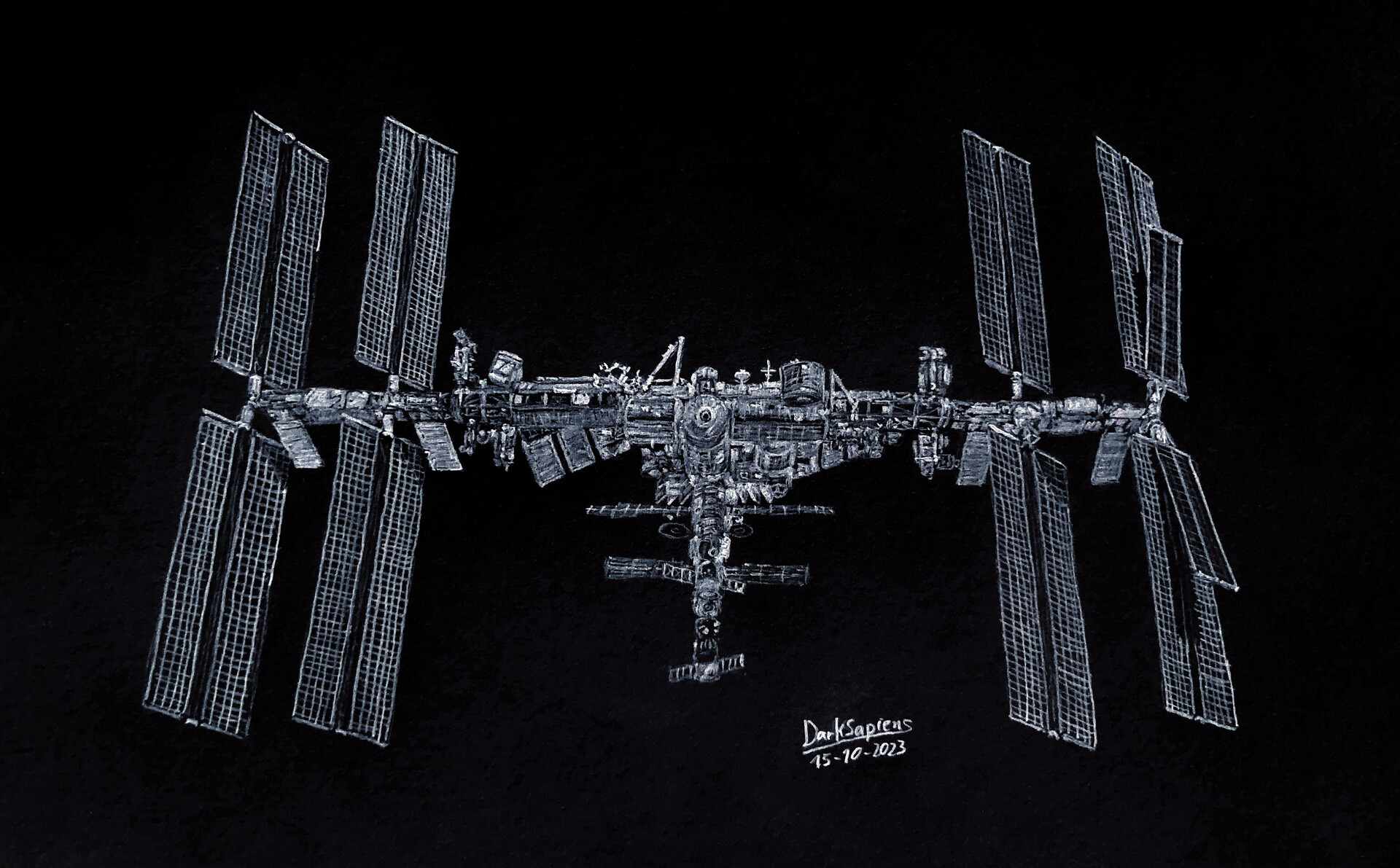 ArtStation - Spacetober 2023 15. Space Station - ISS