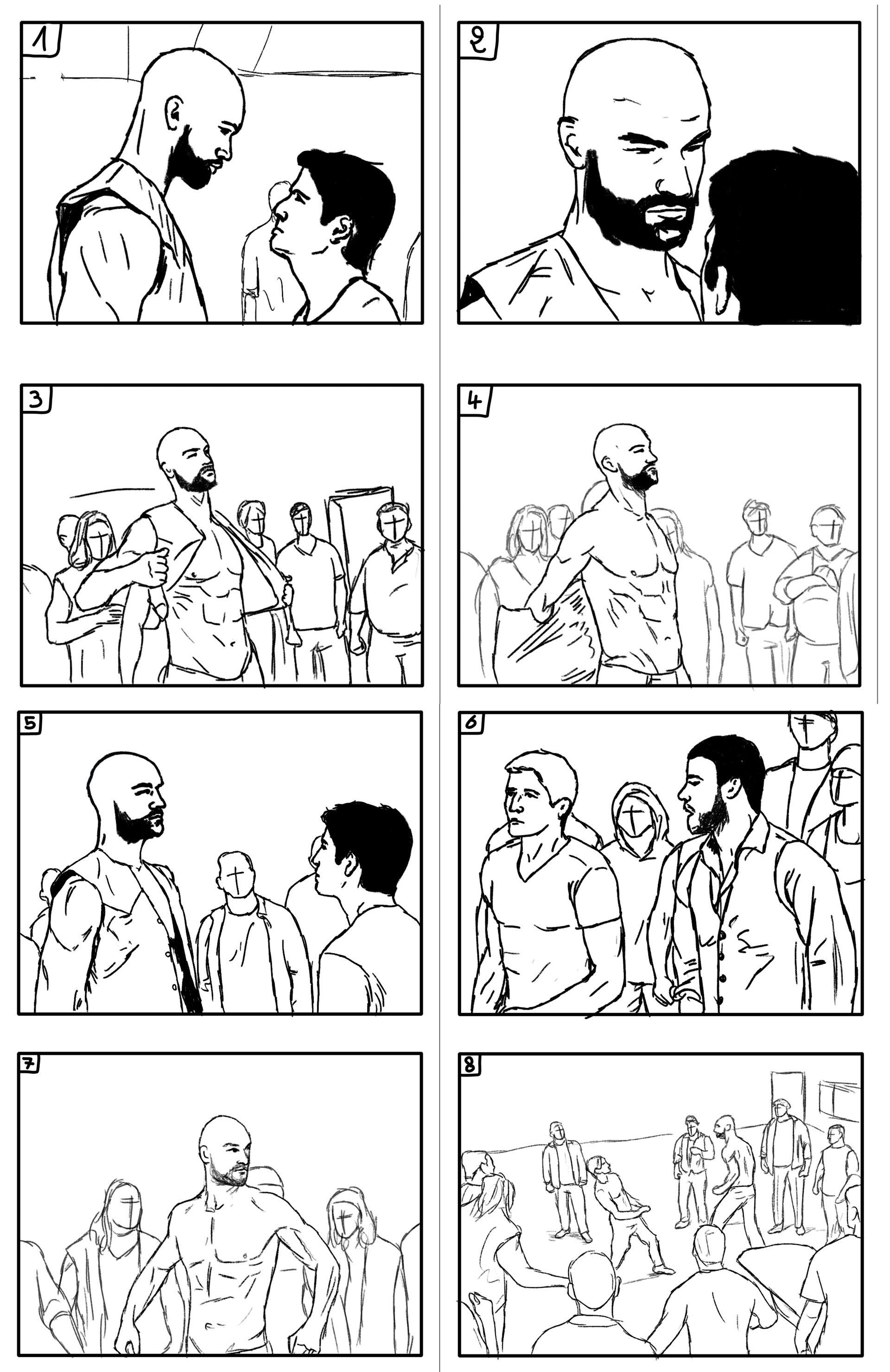 ArtStation - Fight scene Storyboard