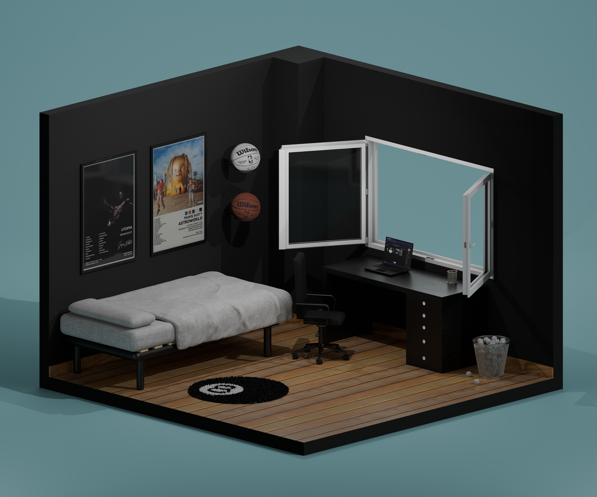 ArtStation - Isometric Bedroom