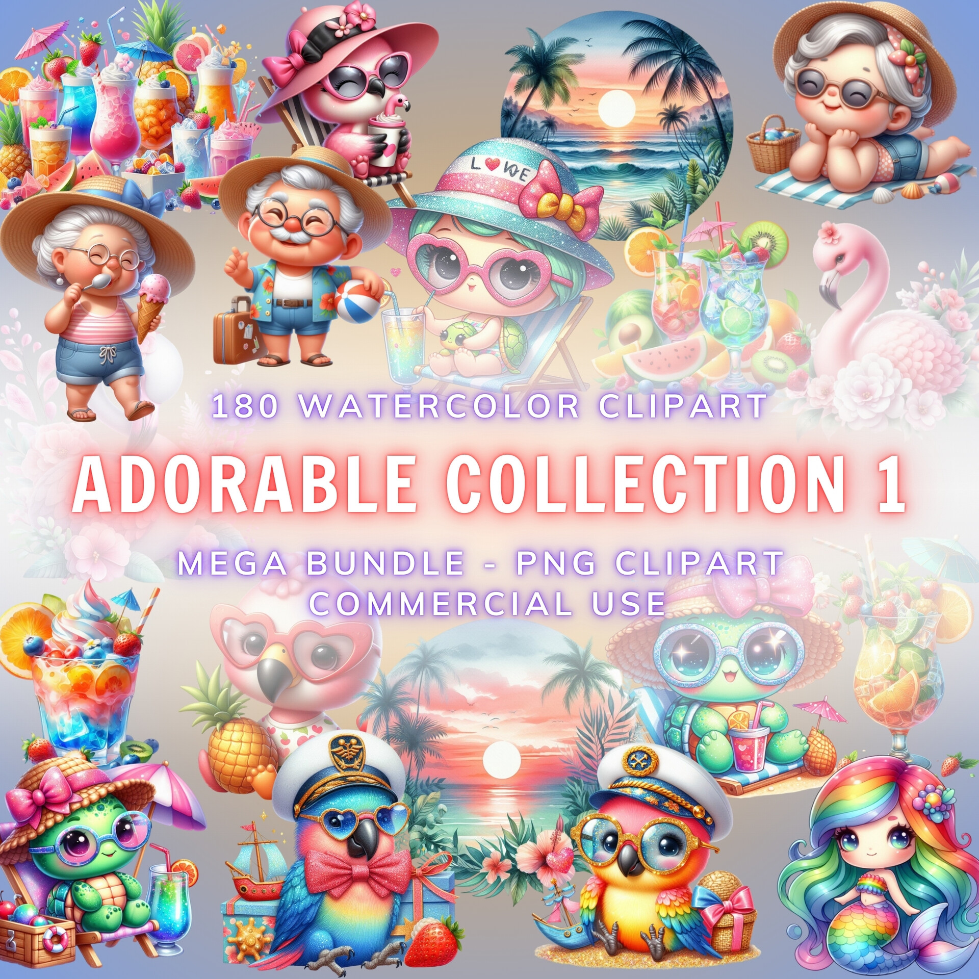 ArtStation - Adorable Pack 1 Clipart, Cute Clipart PNG, Transparent ...