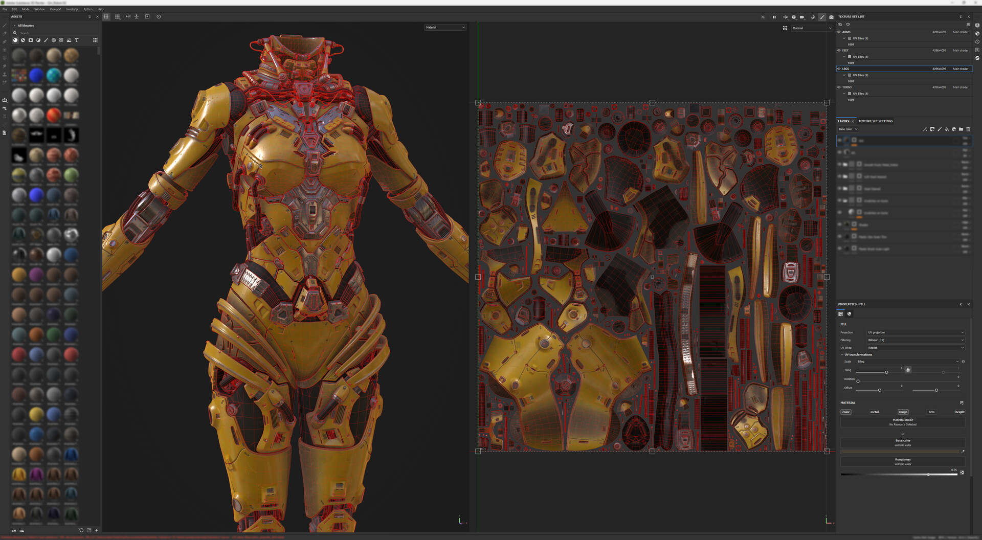 Michael Randriamiandriray - ROBOT Girl PBR Texturing - Substance Painter - Hard Surface
