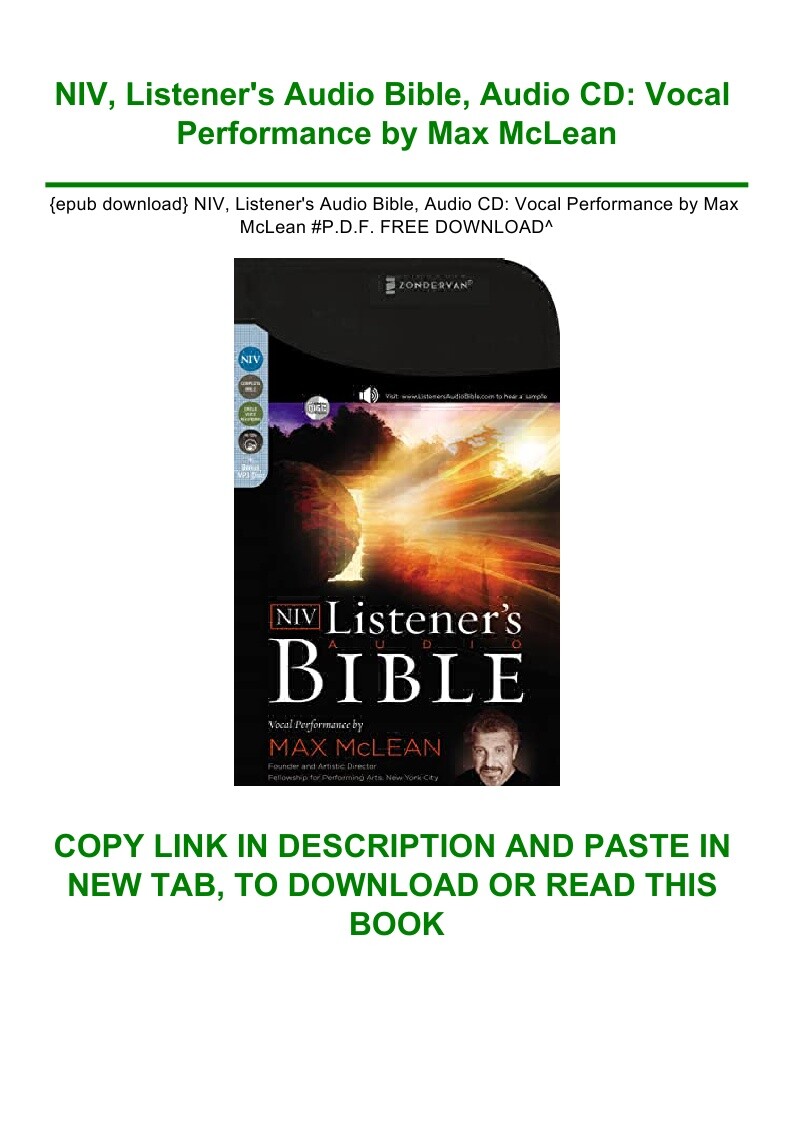 ArtStation - {epub download} NIV Listener's Audio Bible Audio CD Vocal ...