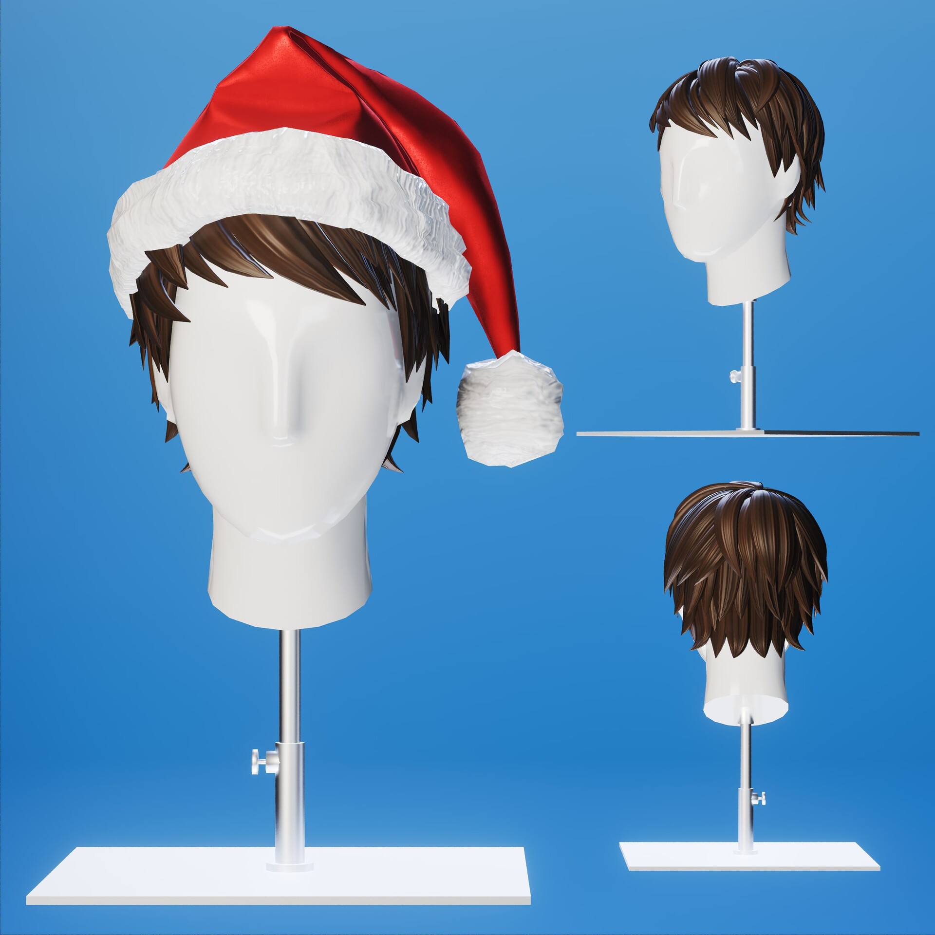 ArtStation - Low-Poly - Men Hair
