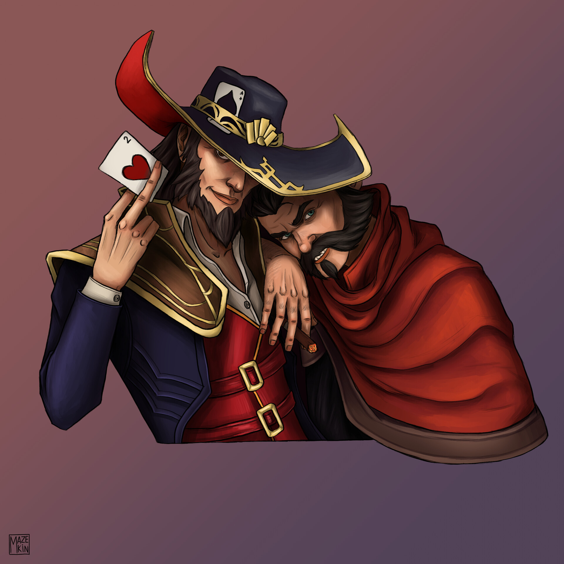 ArtStation - Twisted Fate & Graves Fan art