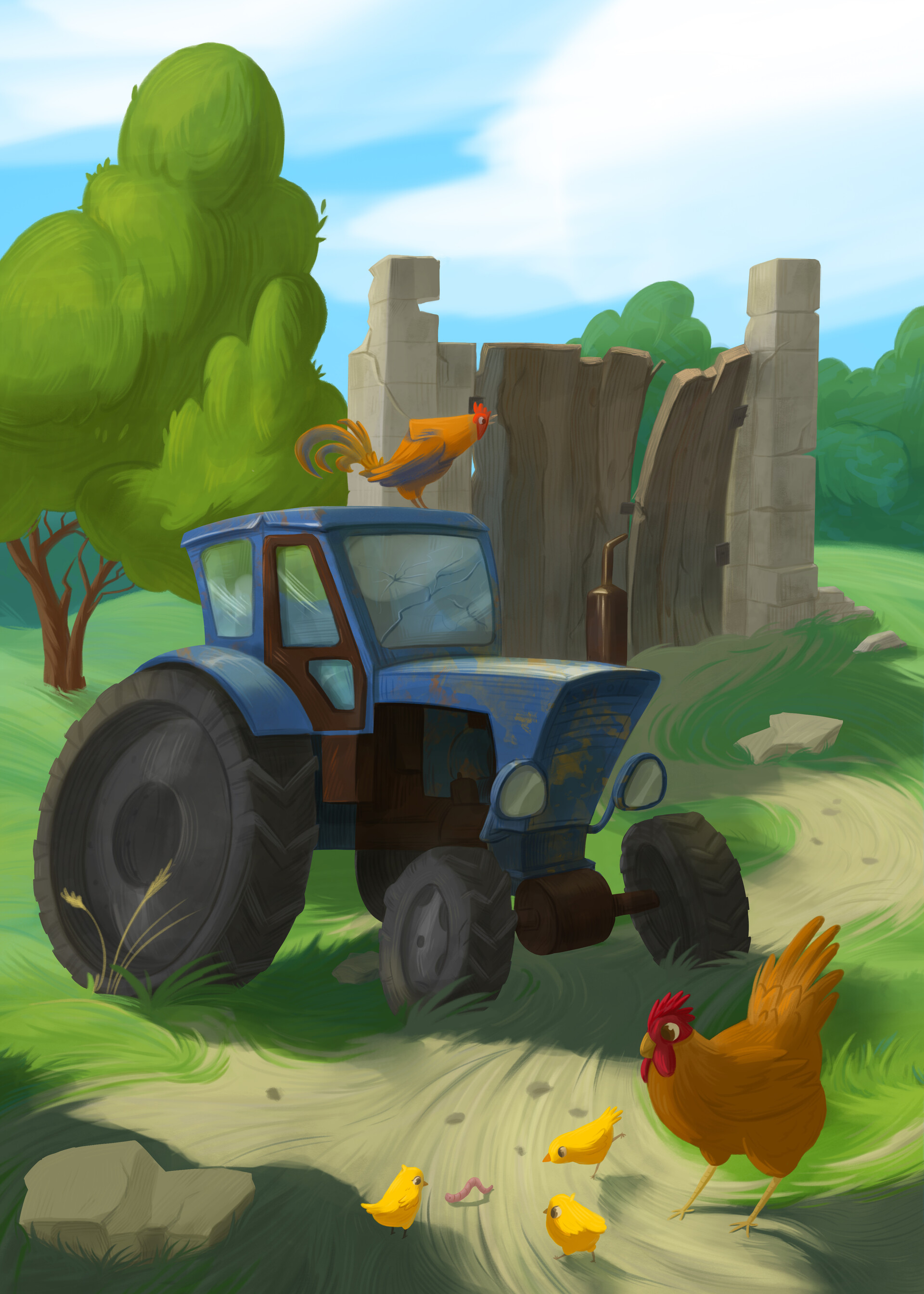 ArtStation - Blue tractor