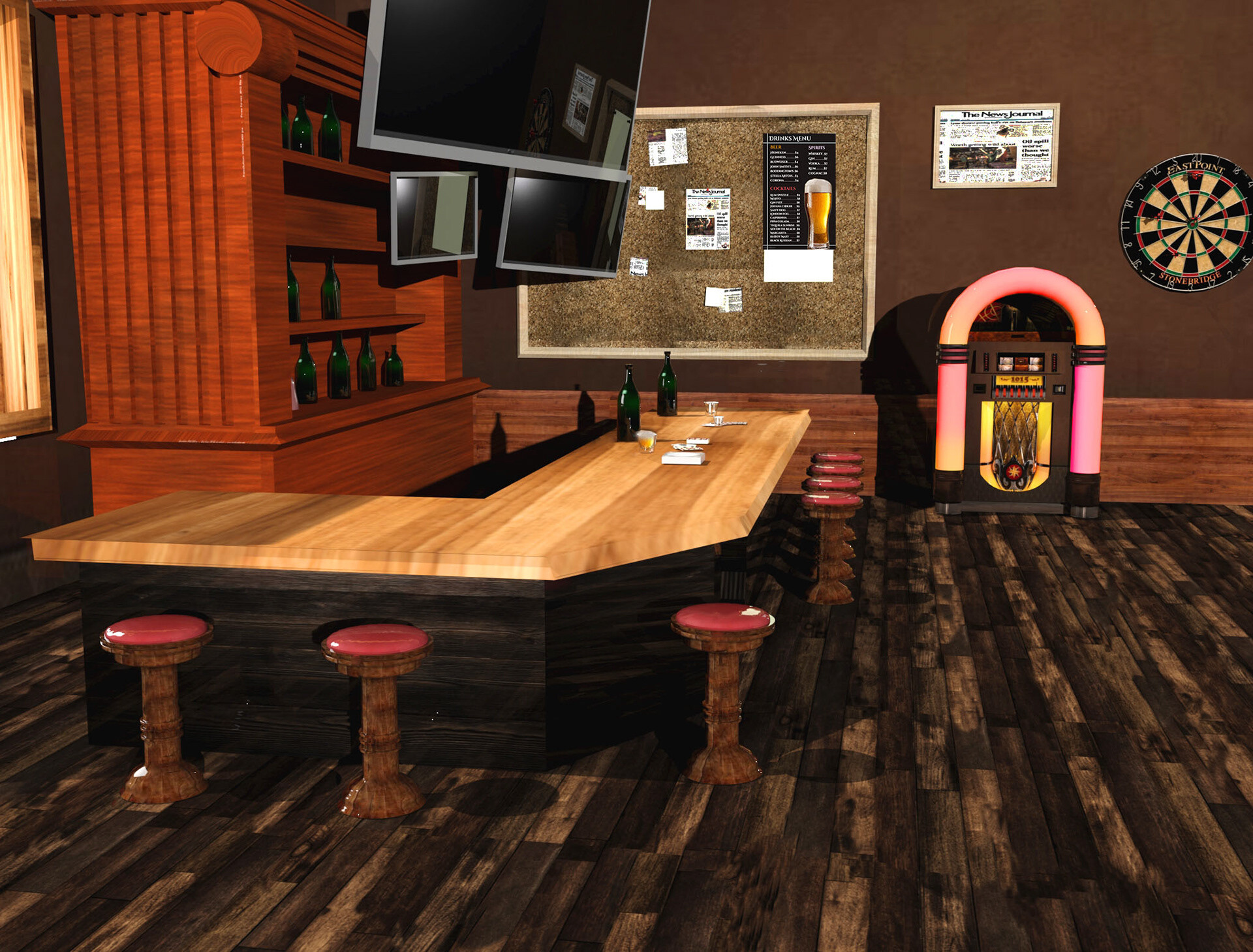 ArtStation - 3D pub made in 3dsmax
