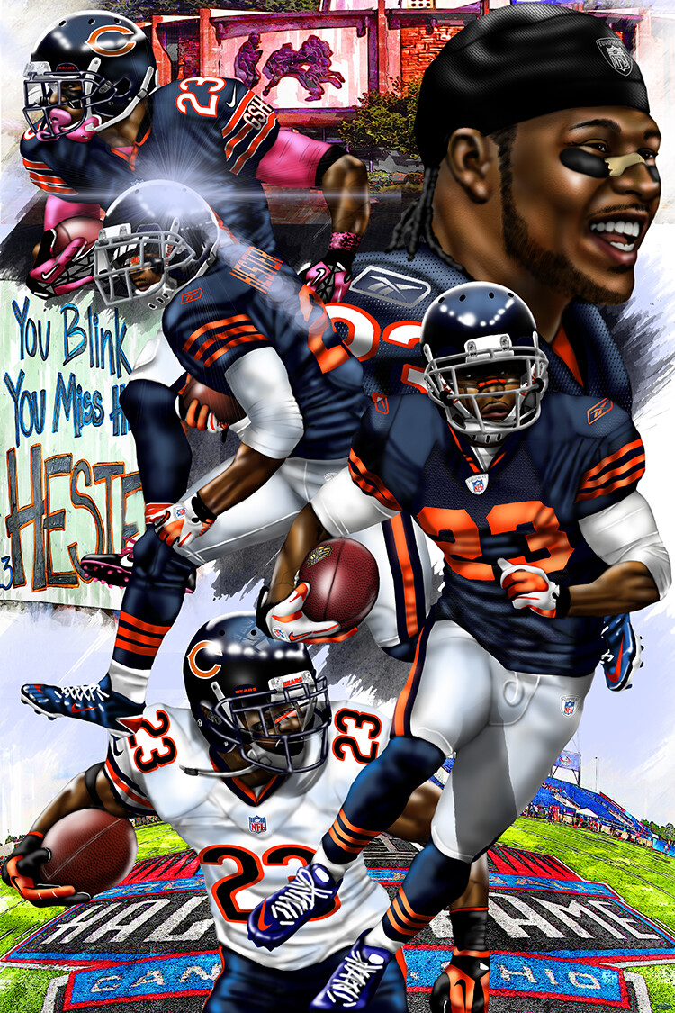 ArtStation - "Devin Hester HOF Collage#4 Painting"