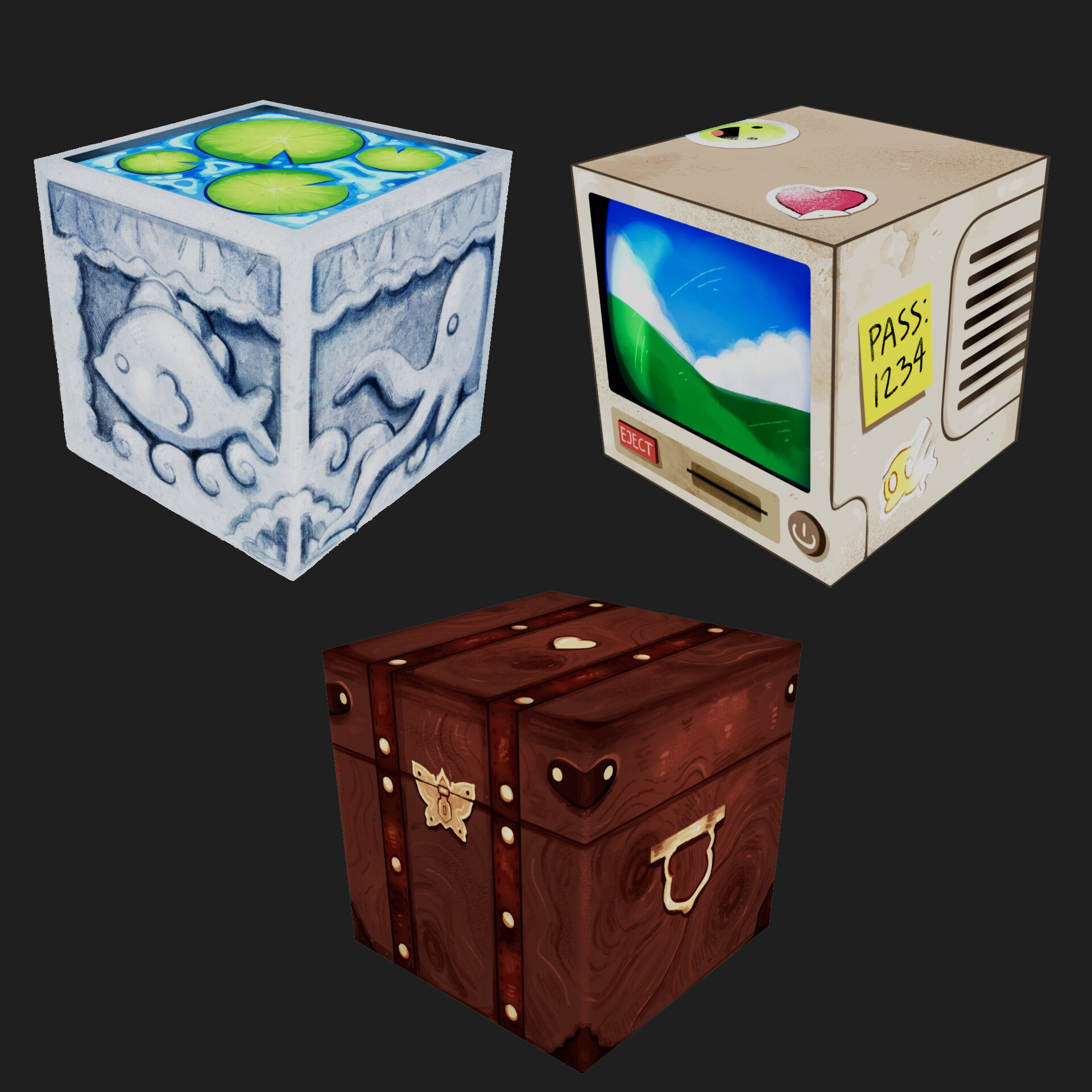 ArtStation - Handpainted Cubes Study