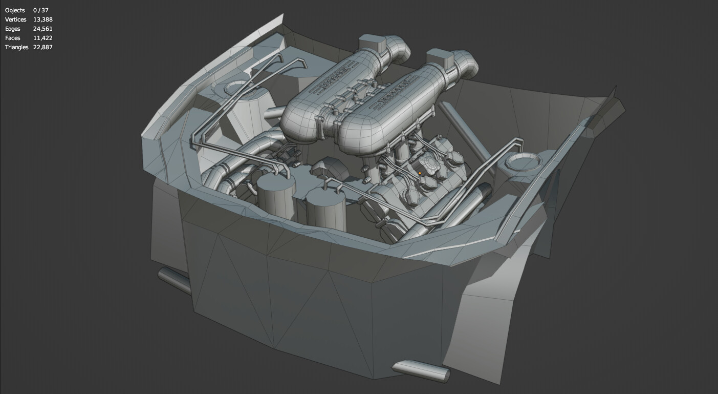 ArtStation - 3D model of the engine from GT4586/Ferrari 458