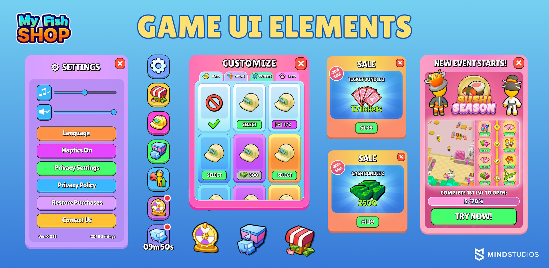 Mind Studios Games - Game UI | Hybrid-Casual Management Game