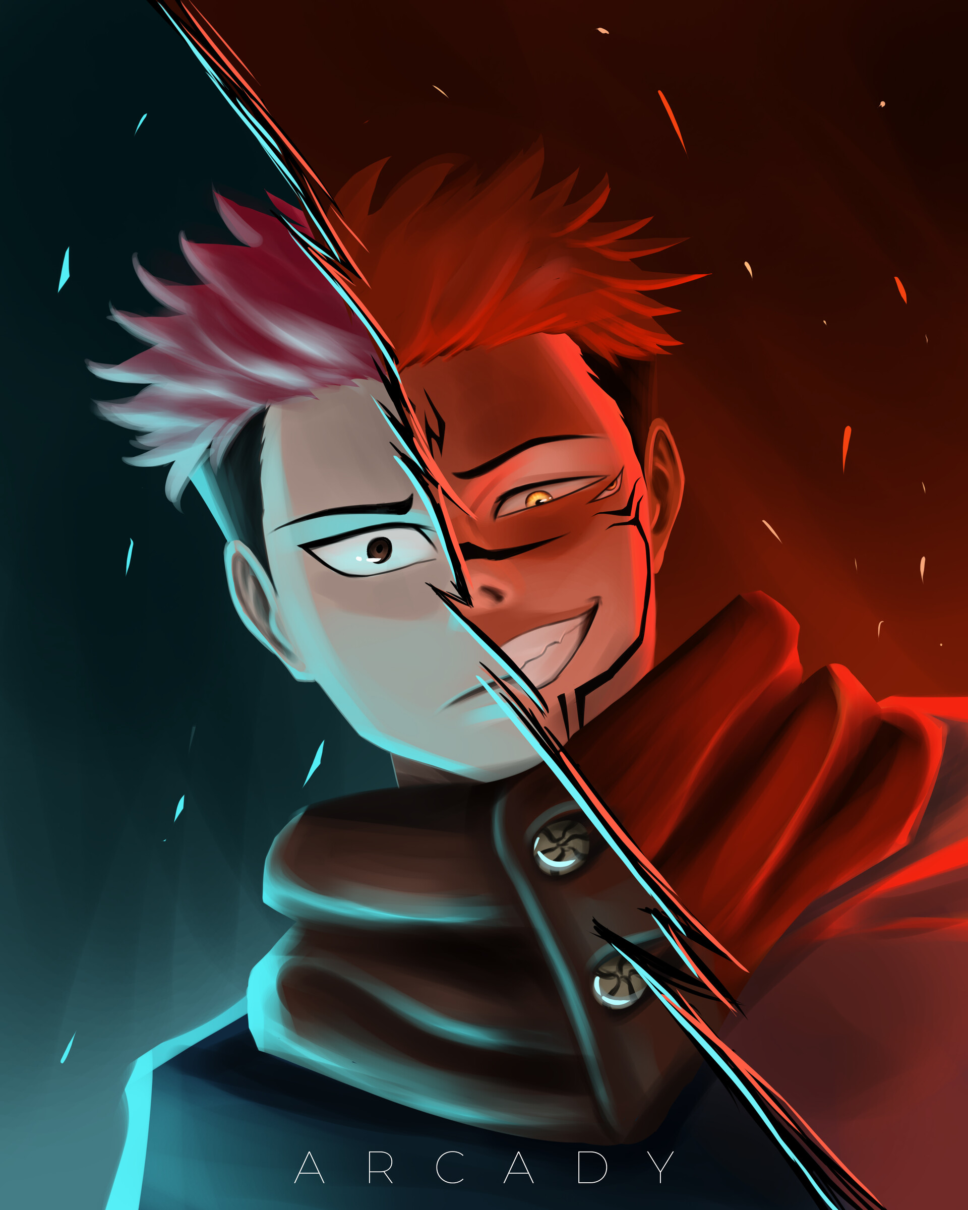 ArtStation - Yuji X Sukuna | Jujutsu Kaisen
