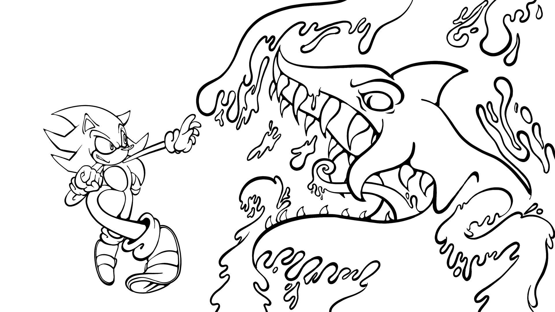 chaos sonic coloring pages