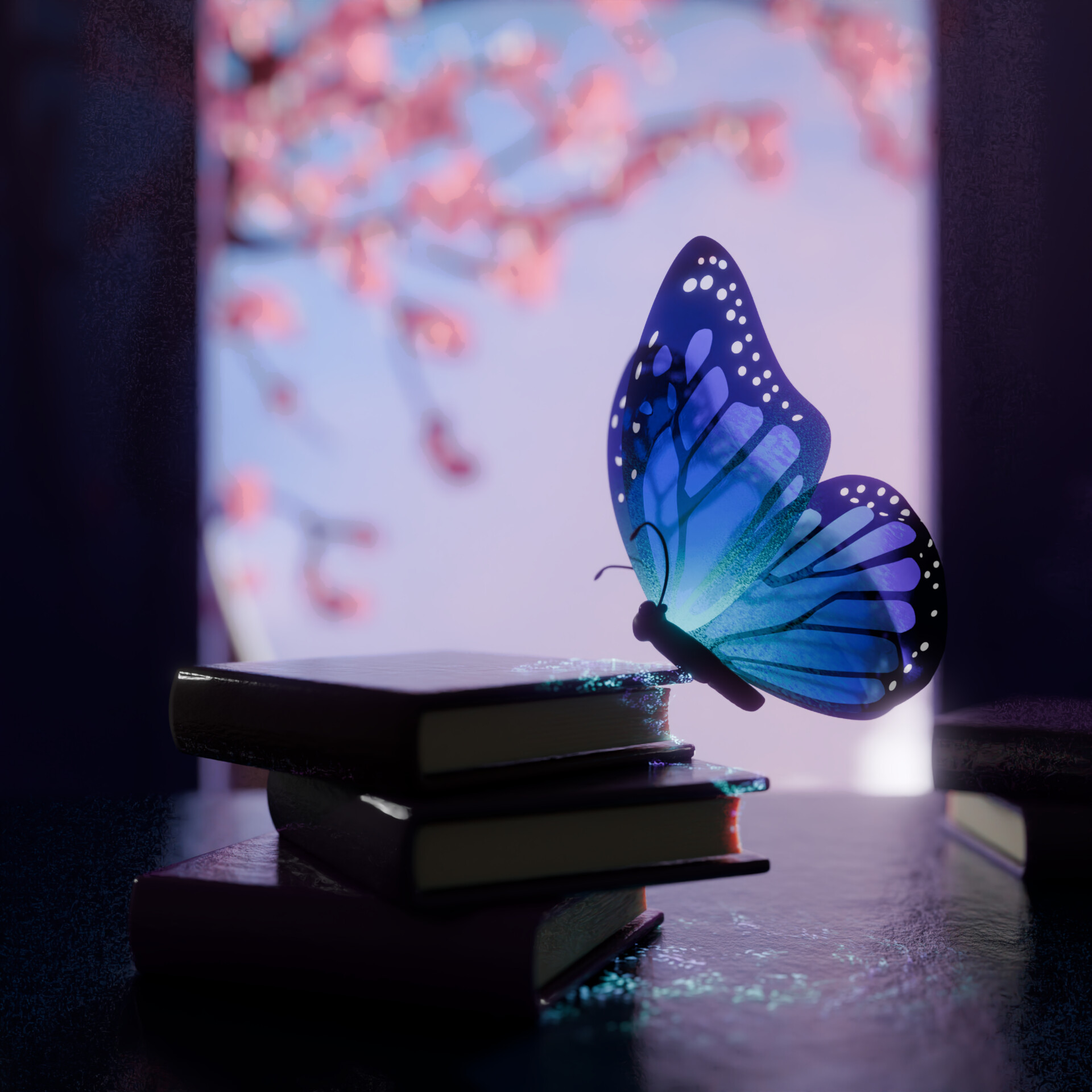 ArtStation - Butterfly on books