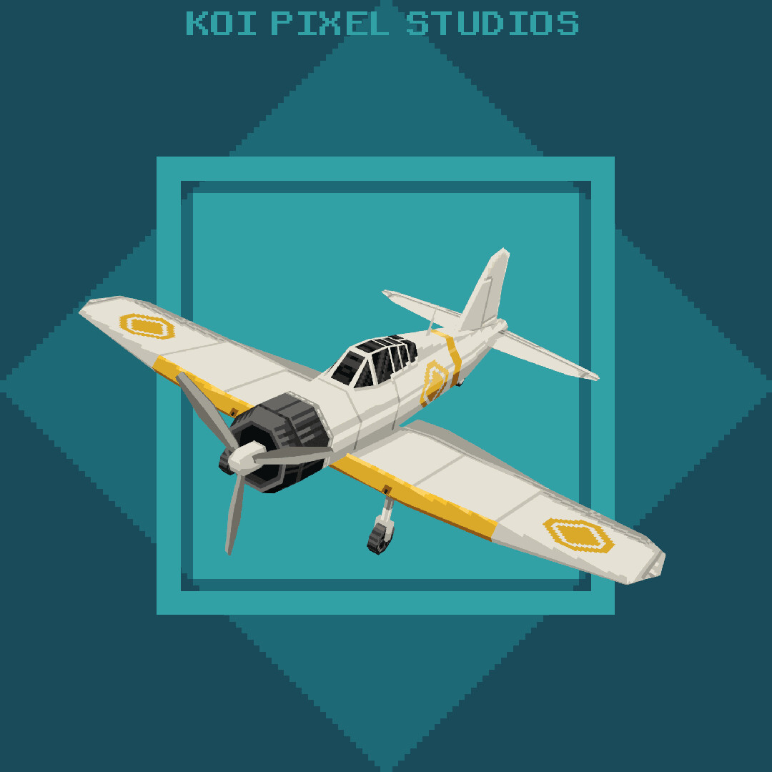 ArtStation - Pixel Low Poly Plane - F4U Corsair