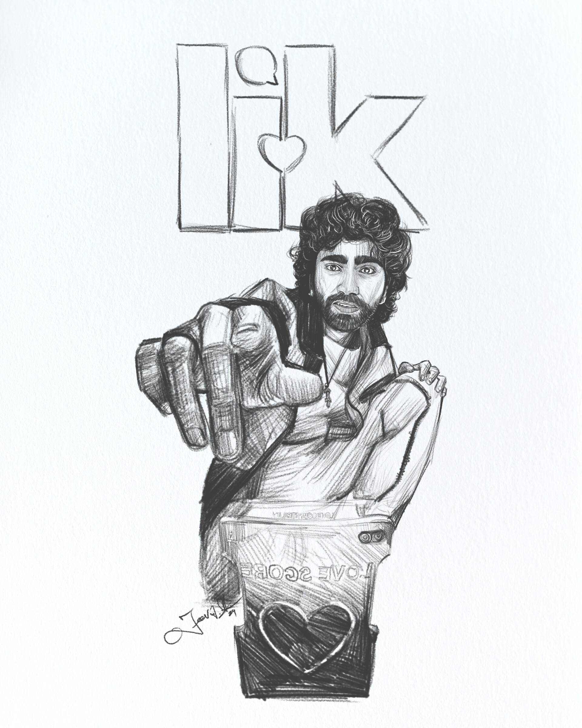 ArtStation - #lik Actor Pradeep Ranganathan Charcoal Pencil Sketch 2024