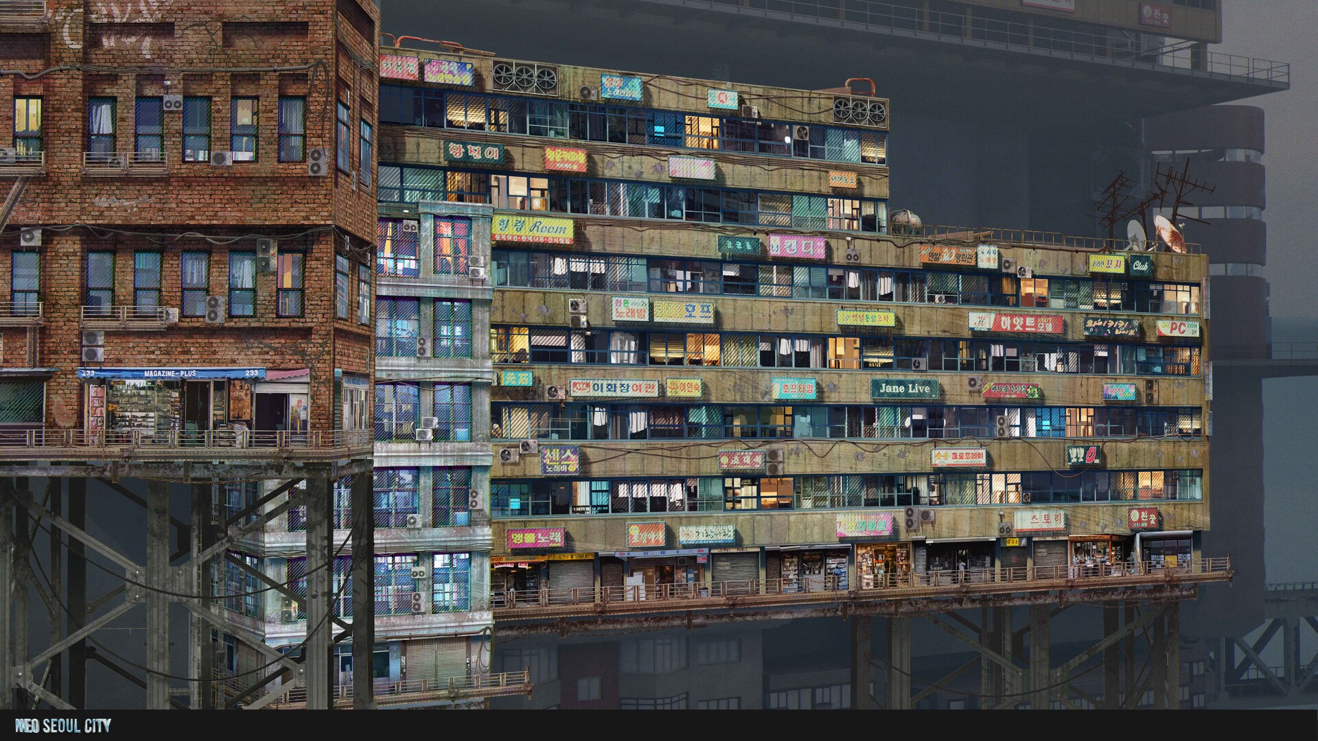 ArtStation - Neo Seoul City asset design