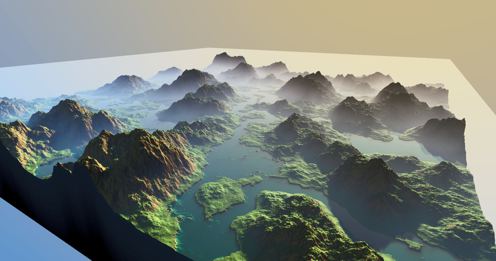 ArtStation - Raytraced Mountain Scene in a Single Shader
